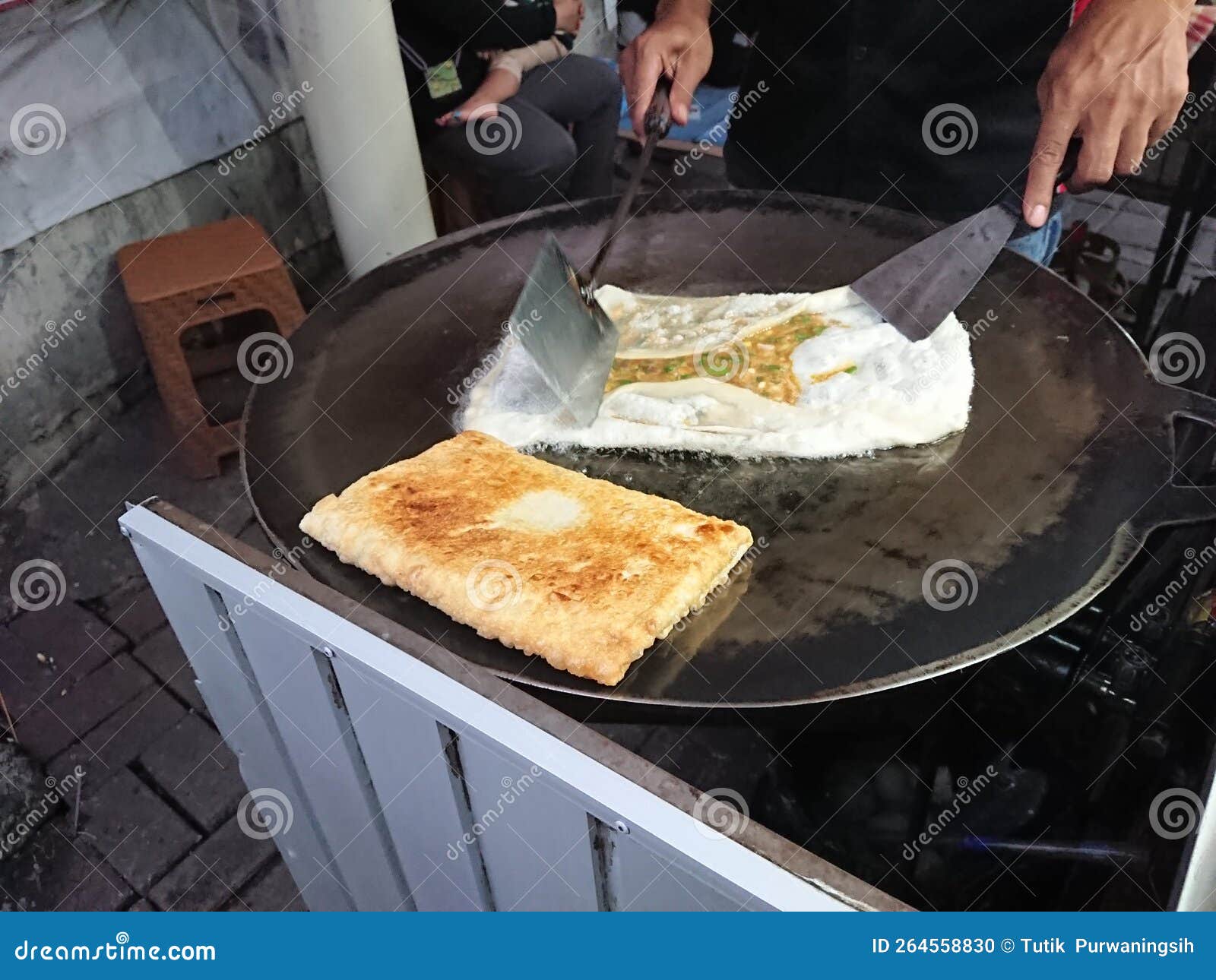 Close Up Hot Martabak at Fryring Pan Stock Photo - Image of delicious ...
