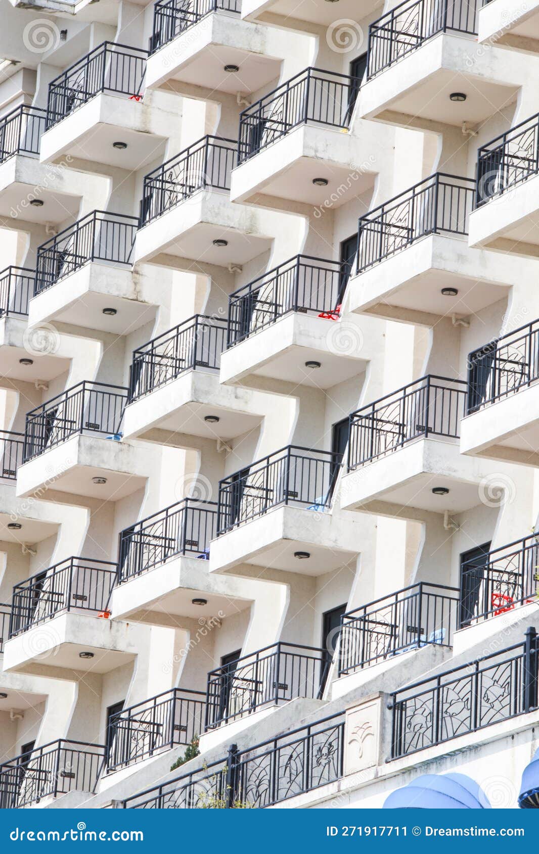 The Windows Array of a Hotel Stock Image - Image of material, modern ...