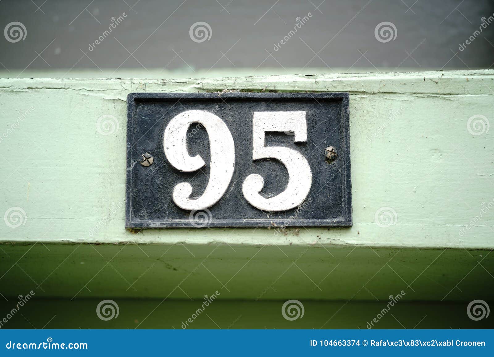 House number 95 stock photo. Image of ordinal, numerical - 104663374