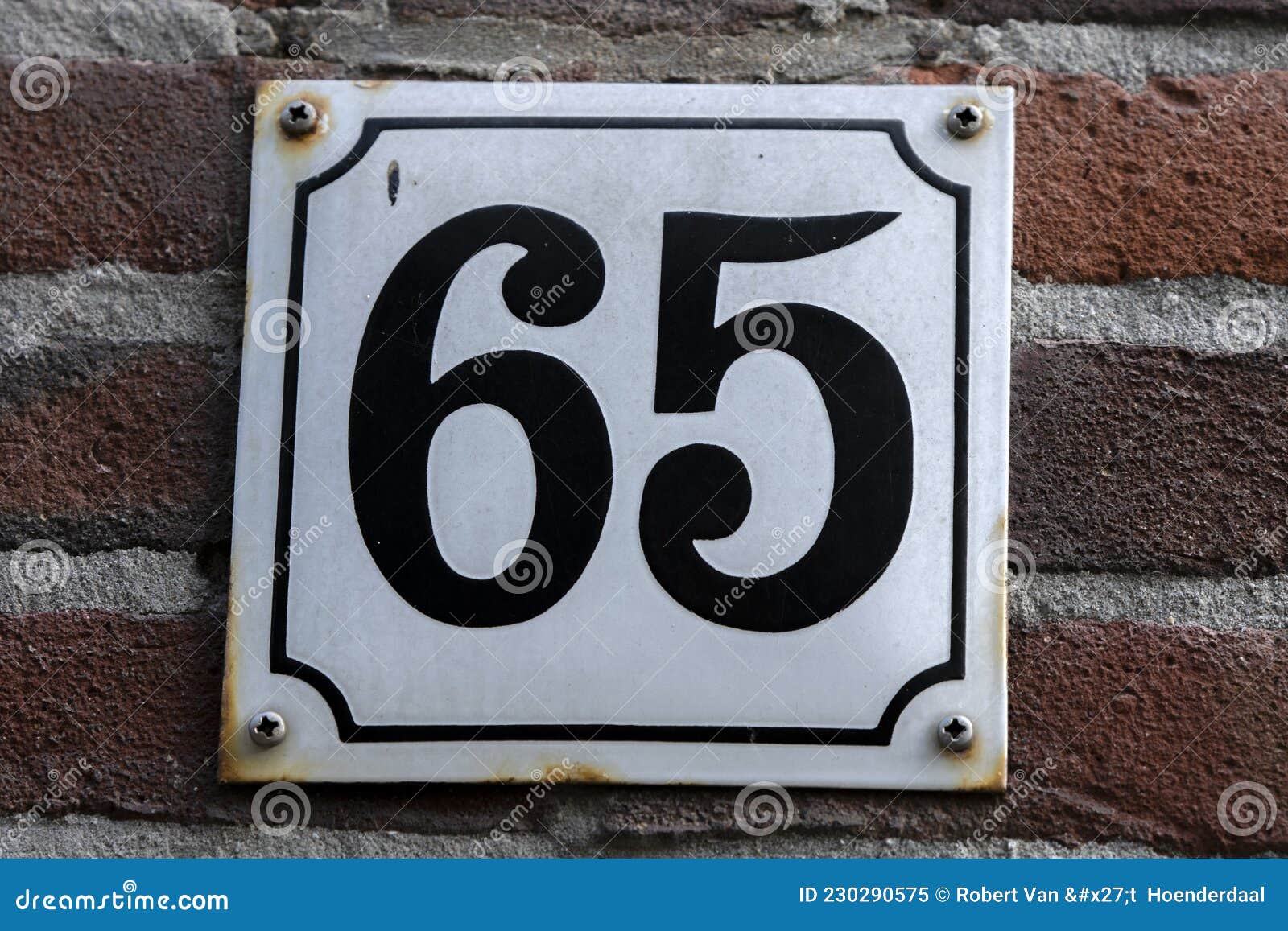 Close Up House Number 65 at Amsterdam the Netherlands 19-9-2021 Stock ...