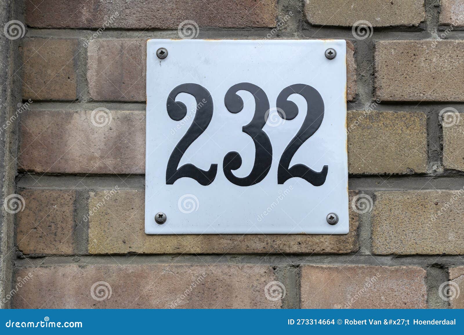 A Close Up House Number 232 at Amsterdam the Netherlands 19-3-2023 ...