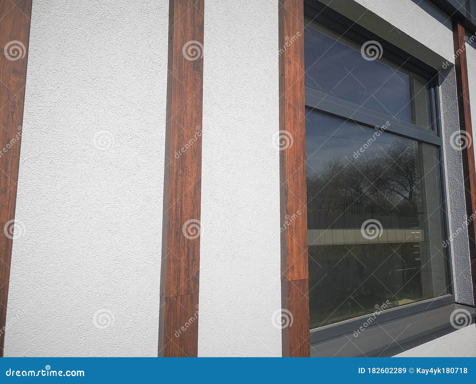 Close-up of a House with Street Windows Stock Image - Image of curtain ...