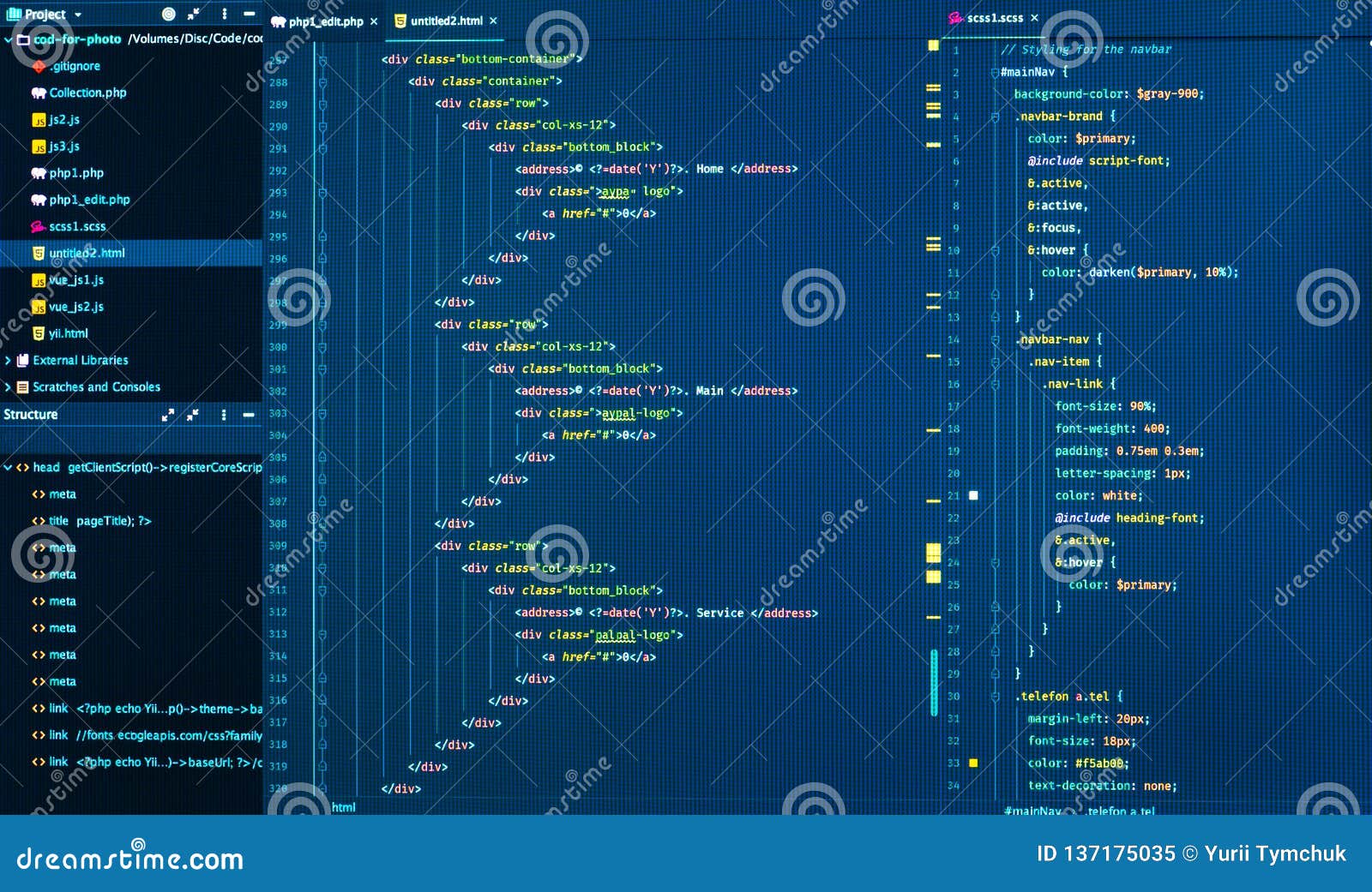 Close Up of Html and Css Coding, Front View. Web Development Code Stock ... Close Up of Html and Css Coding, Front View. Web Development Code Stock ...