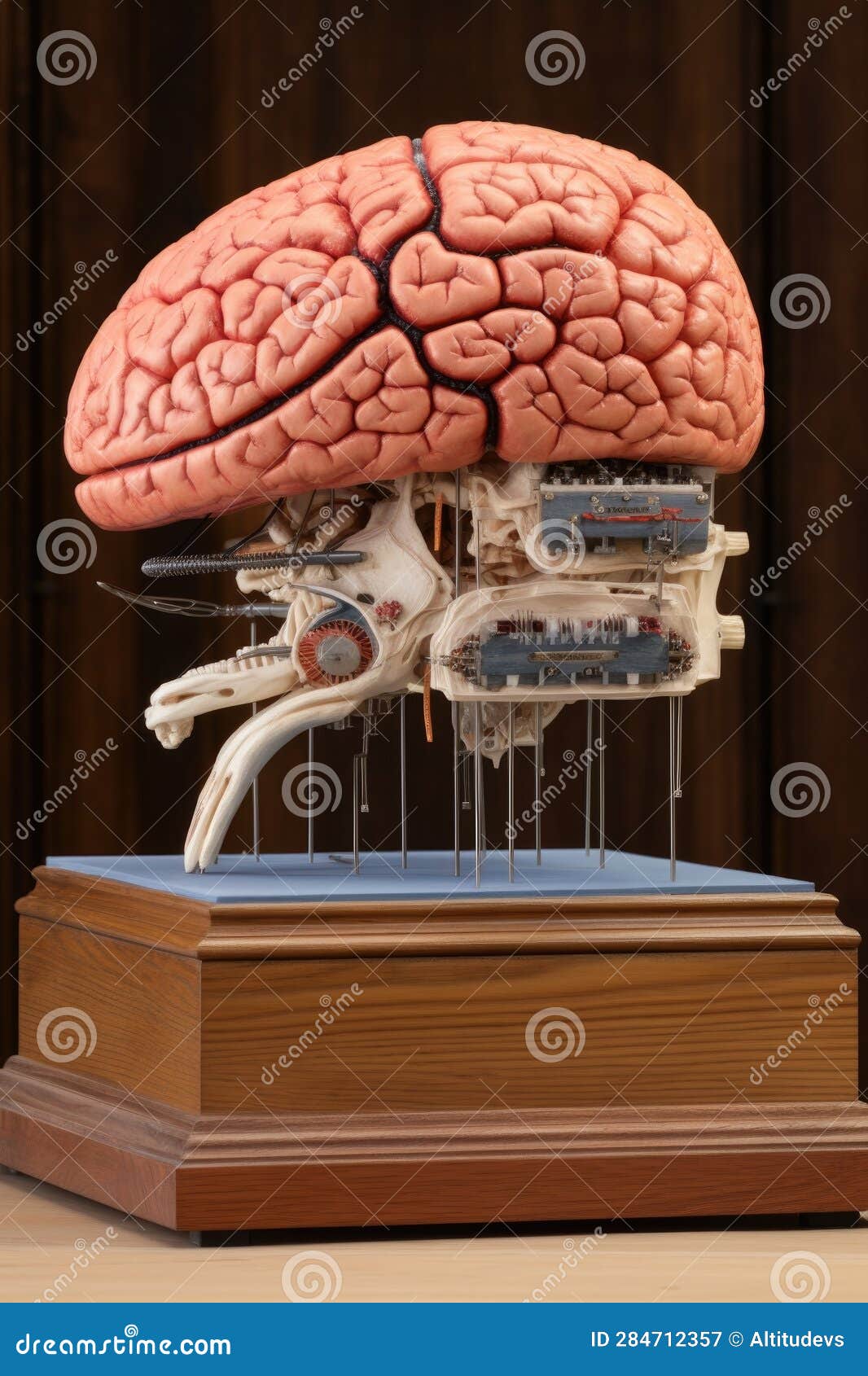 Close-up of Human Brain Model with Labeled Parts Stock Illustration ...