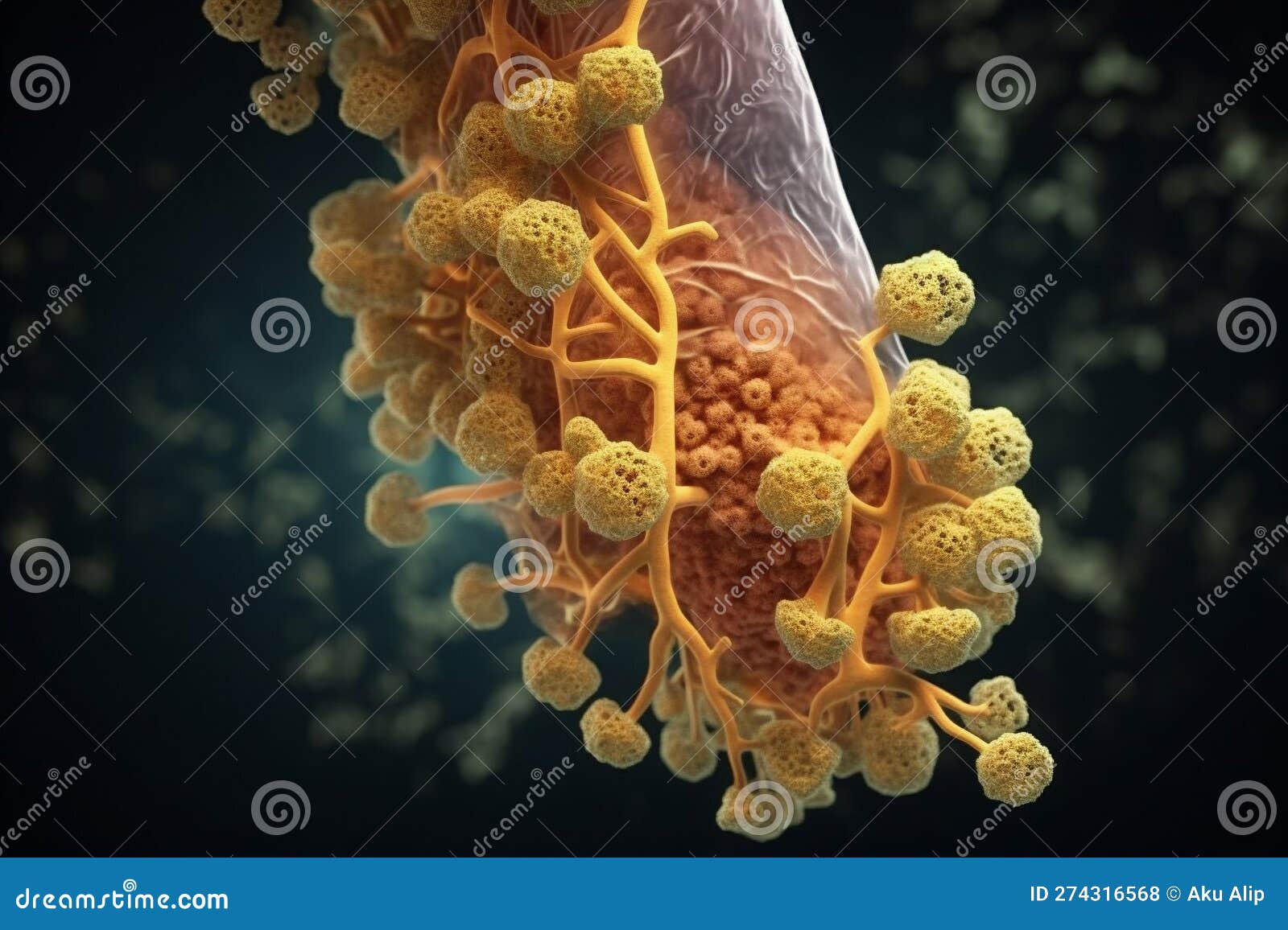 Close Up Human Cell Infected by Bacteria. Stock Illustration ...