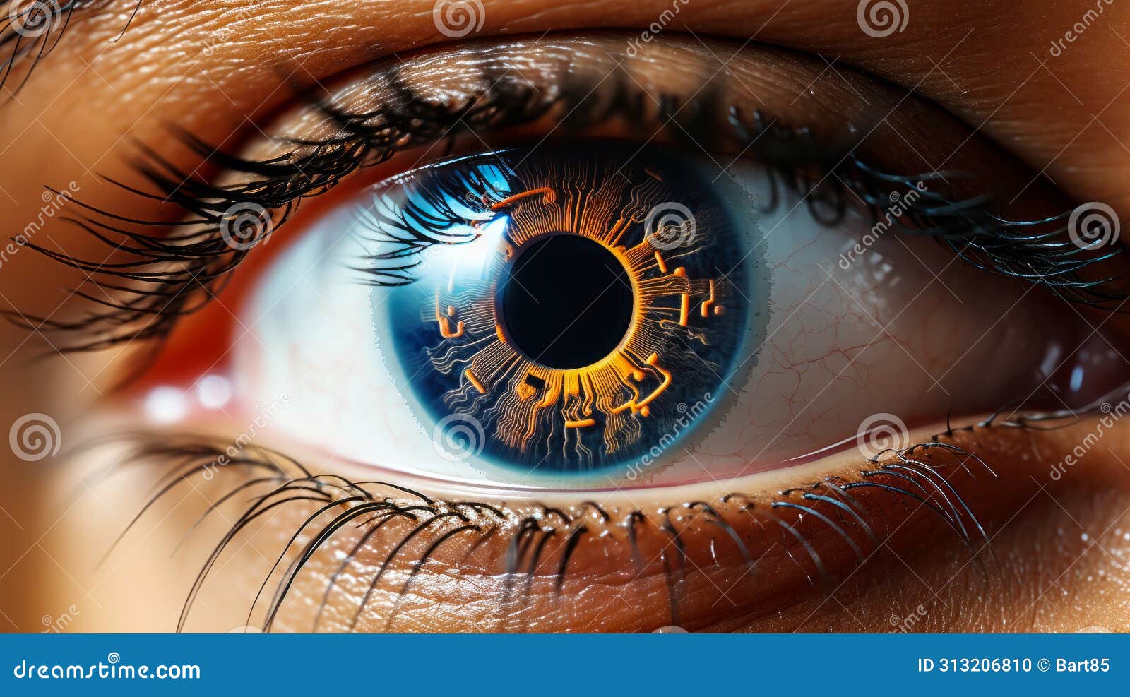 Close-up Of A Human Eye With A Futuristic Digital Targeting Overlay ...