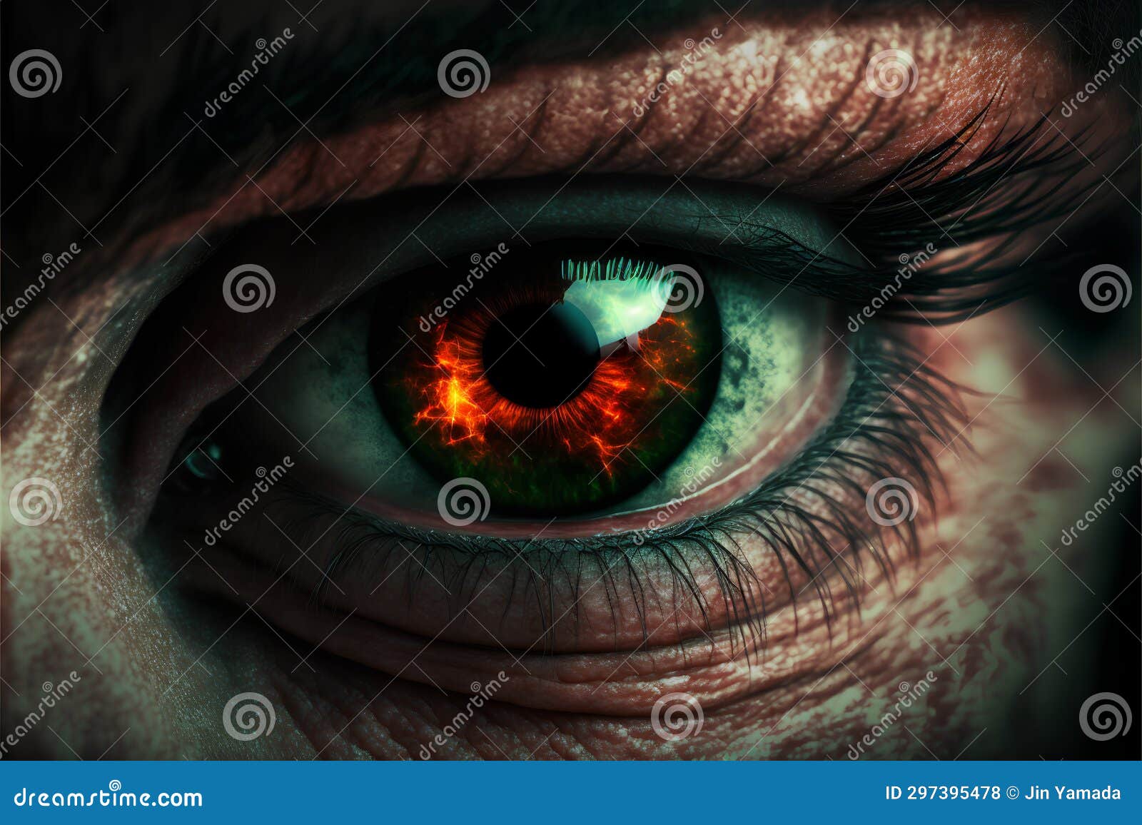 Close-up of Human Eye with Iris. 3D Rendering Stock Illustration ...