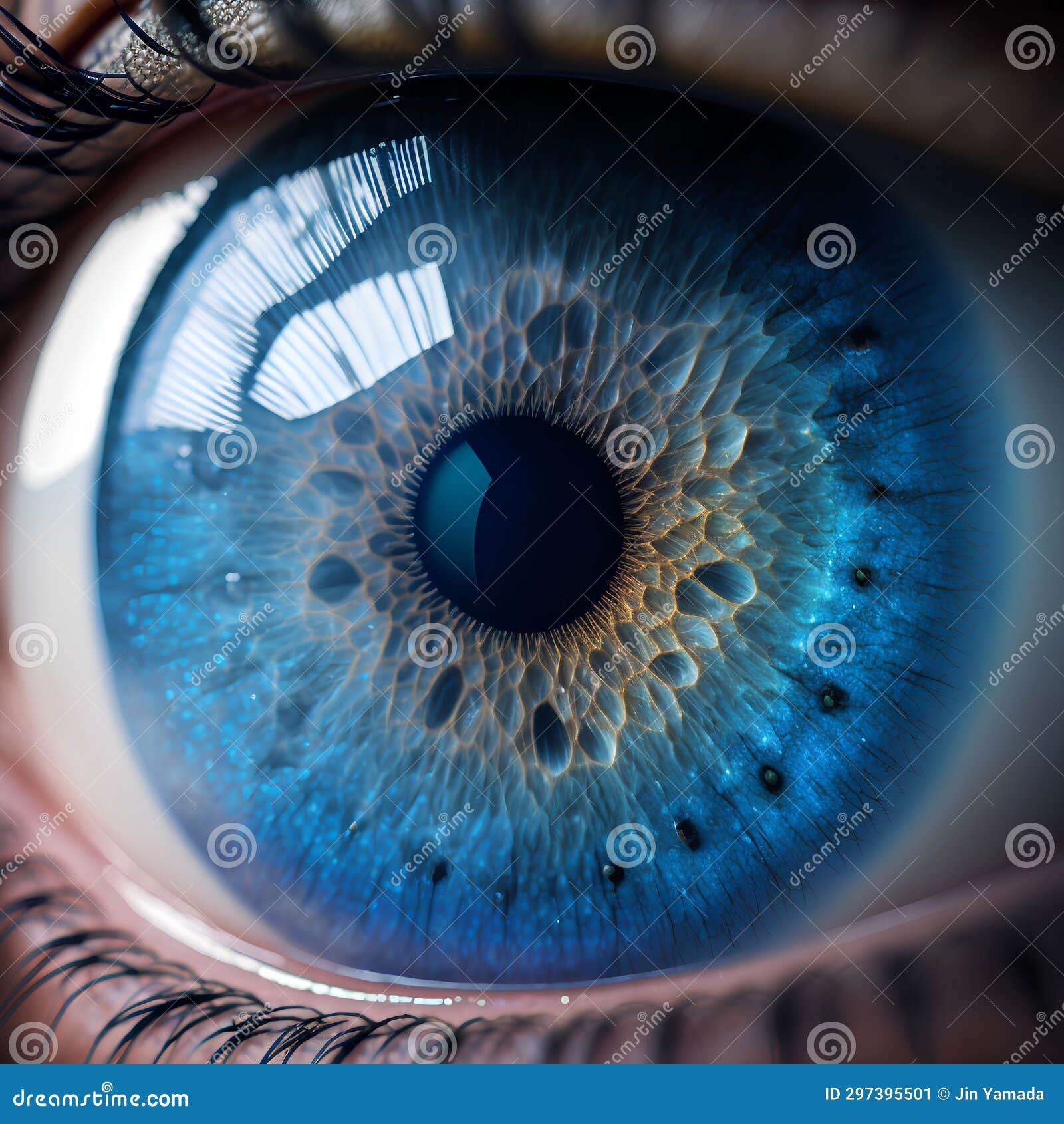 Close-up of Human Eye with Iris. 3d Rendering Stock Illustration ...