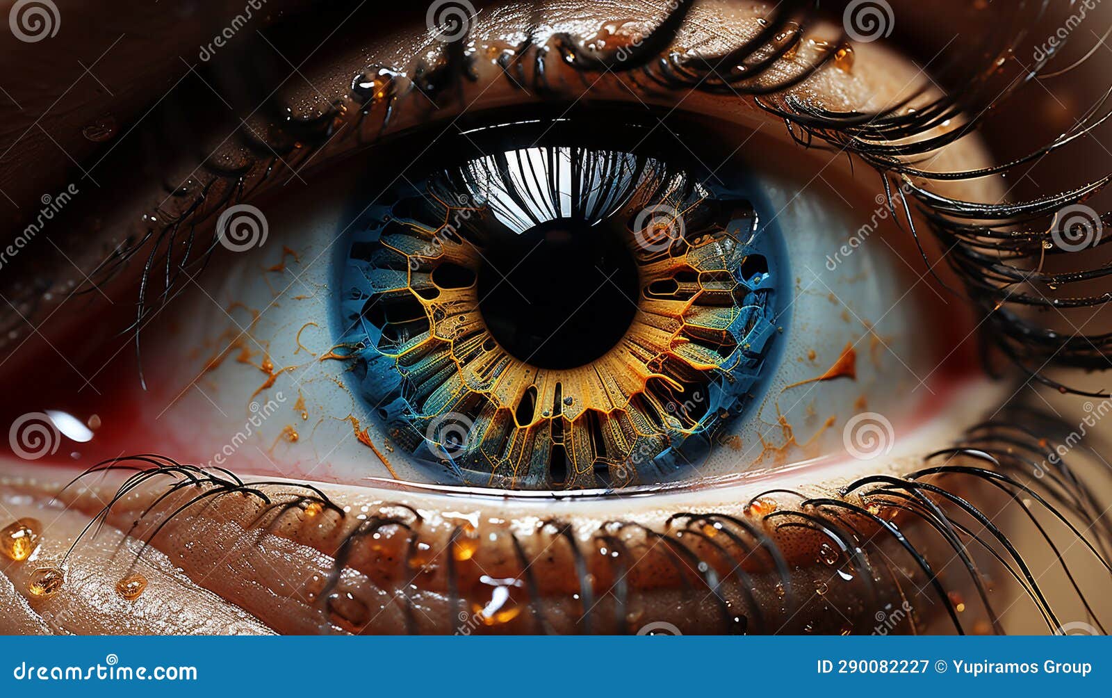 Close Up of a Human Eye, Looking at Camera, Reflecting Beauty Generated ...
