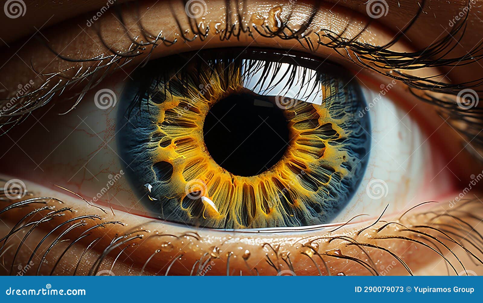 Close Up of a Human Eye, Looking at Camera, Vibrant Blue Iris Generated by AI Stock Image ...