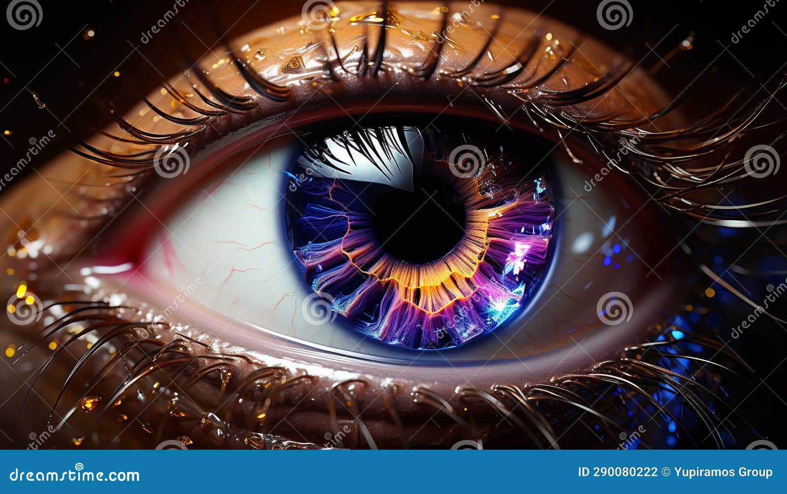Close Up of a Human Eye, Looking at Camera, Vibrant Colors Generated by AI Stock Photo - Image ...