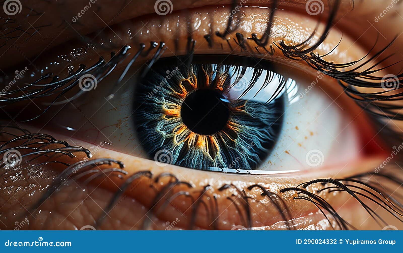 Close Up of a Human Eye, Looking at Camera, Vibrant Green Iris Generated by AI Stock Photo ...