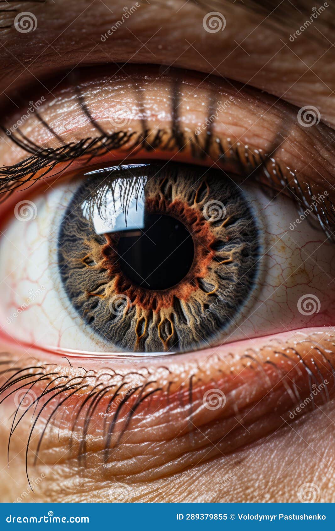 Close Up of Human Eye with Lot of Wrinkles. Generative AI Stock ...