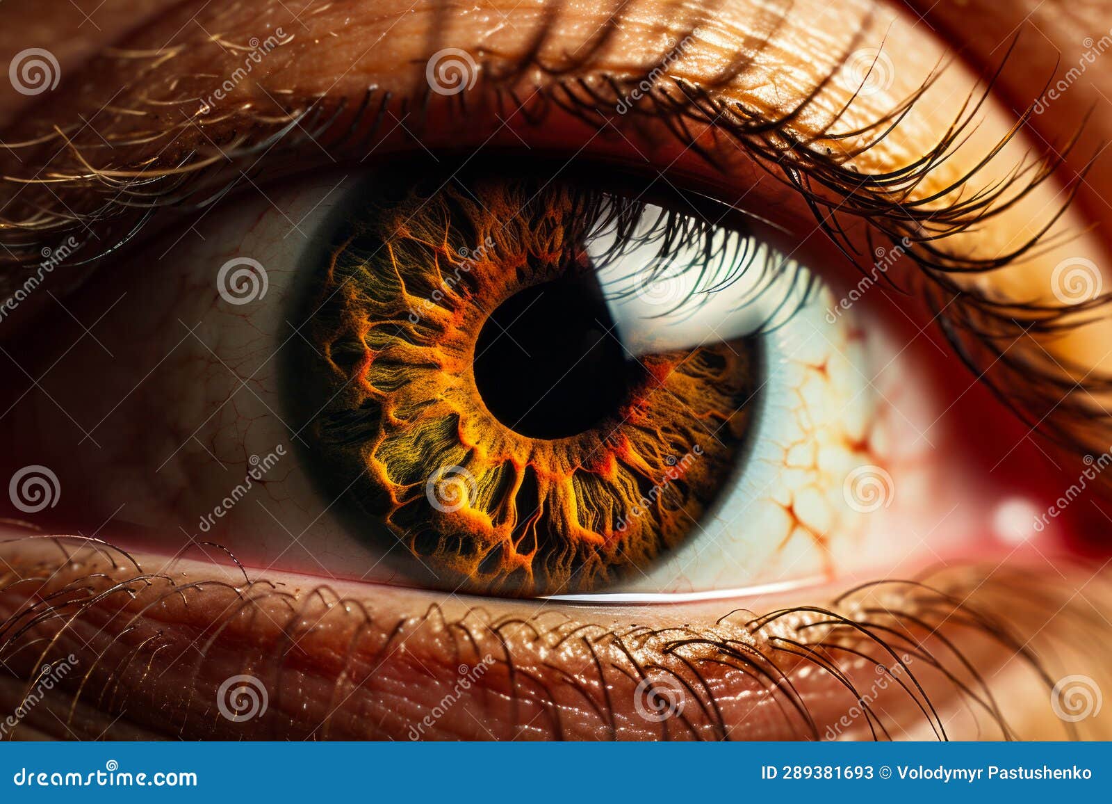 Close Up of Human Eye with Yellow Iris. Generative AI Stock Image ...
