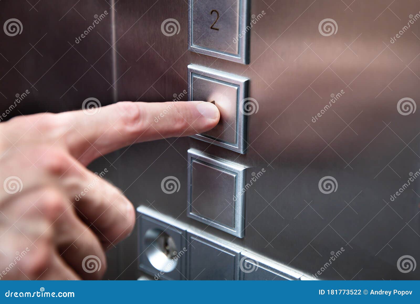 Human Finger Pressing Elevator Button Stock Photo - Image of inside ...
