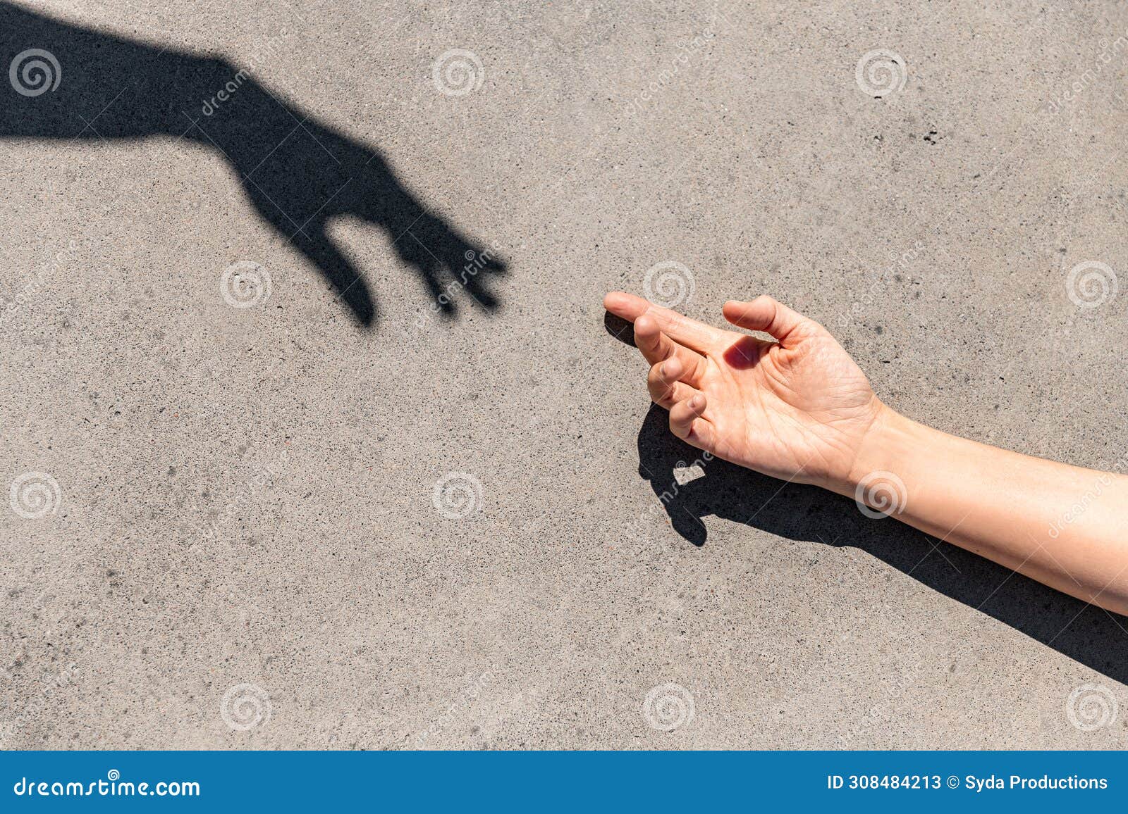 Close Up of Human Hand Reaching To Shadow Stock Image - Image of ...