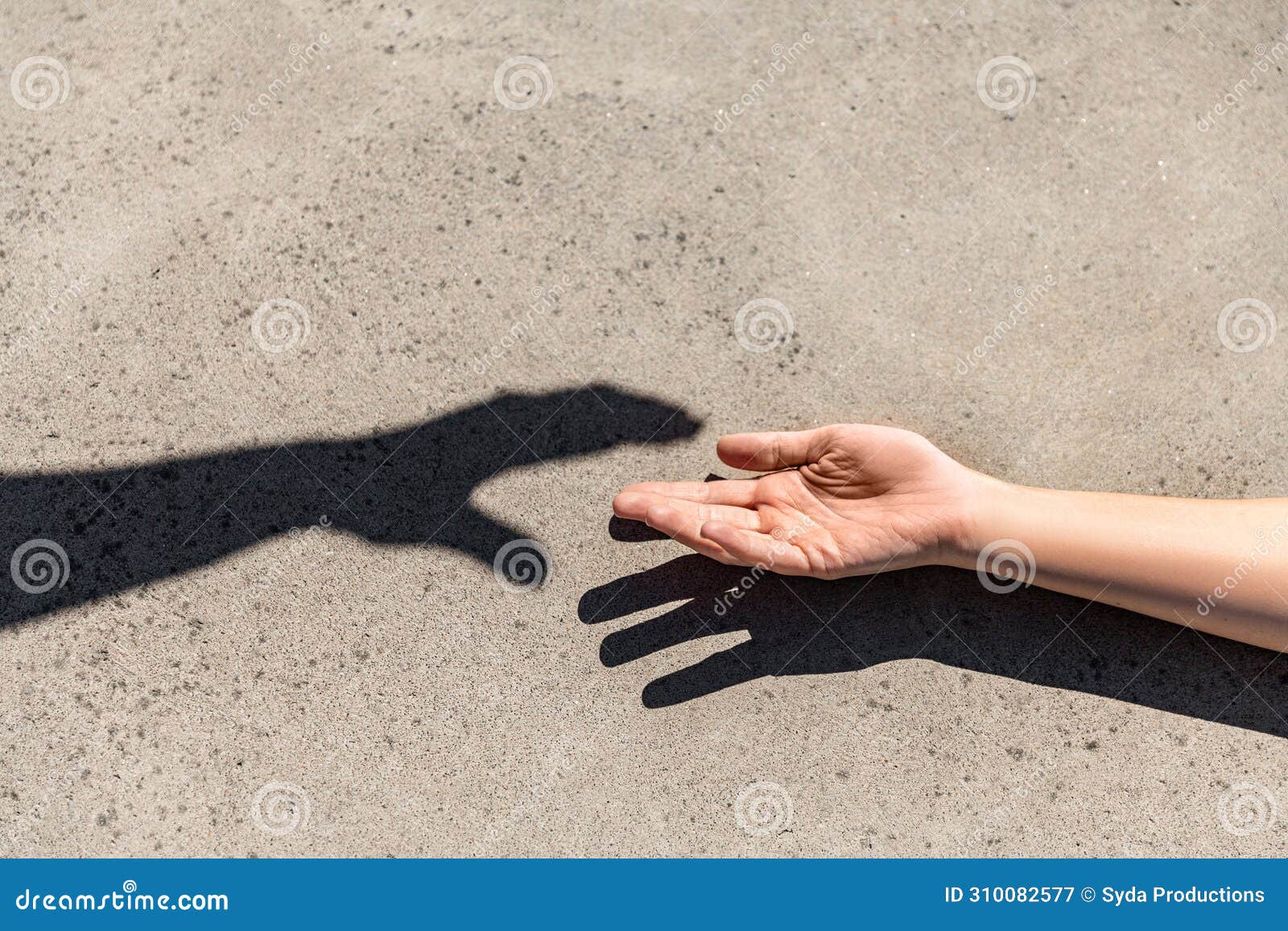 Close Up of Human Hand Reaching To Shadow Stock Image - Image of ghost ...