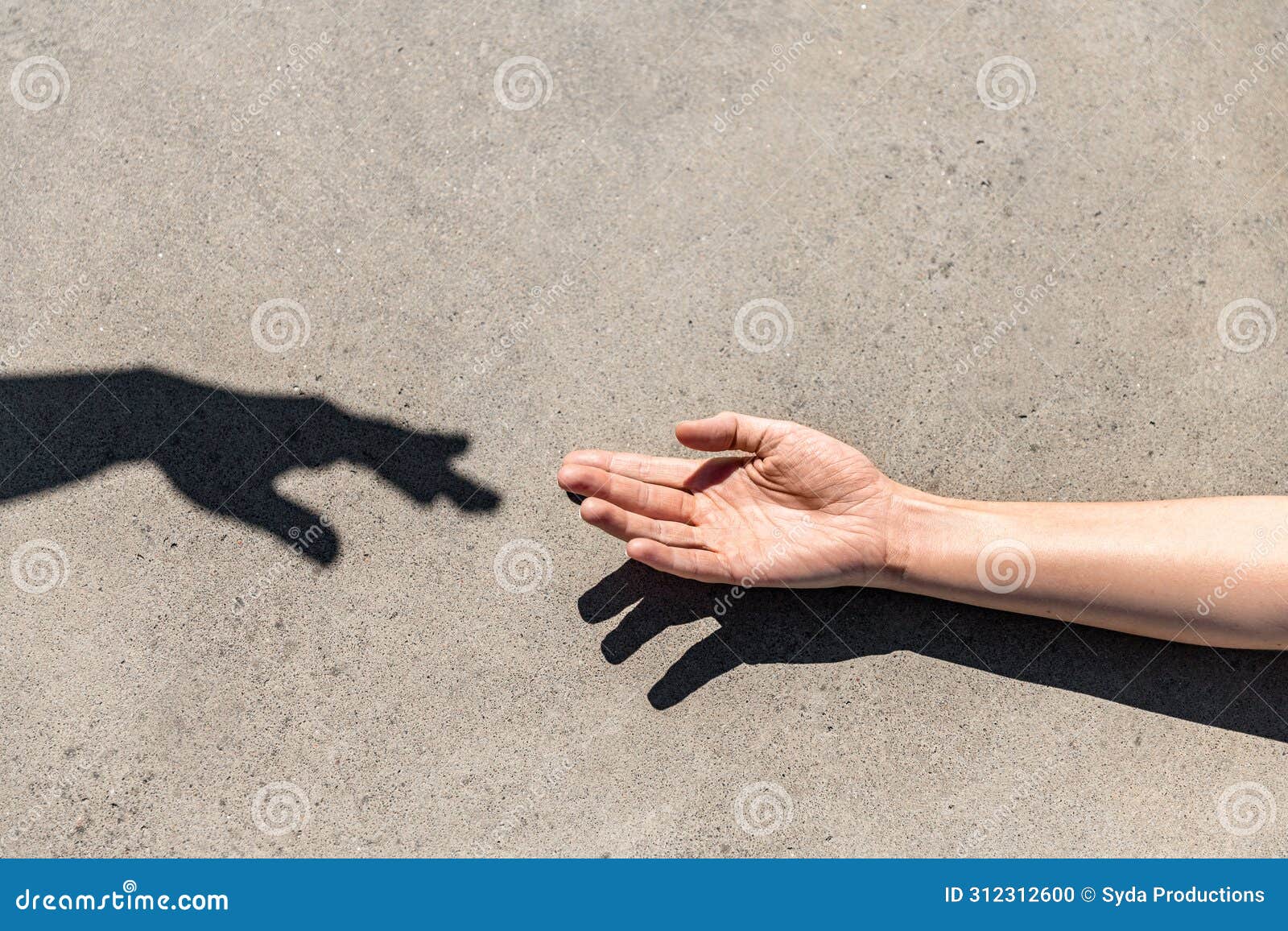 Close Up of Human Hand Reaching To Shadow Stock Photo - Image of help ...