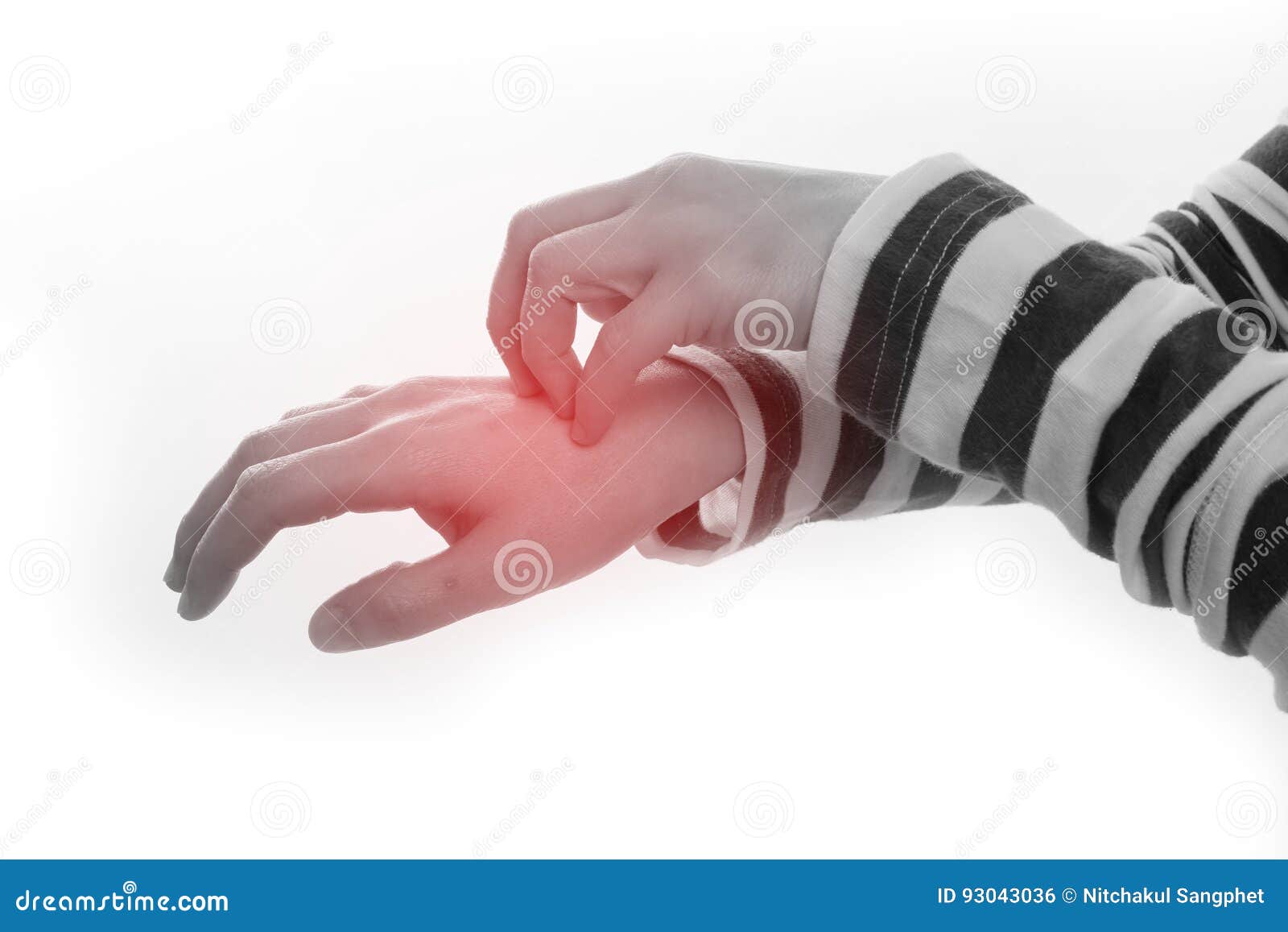 Close Up Of A Human Hand Scratching On Isolated White Background Stock ...