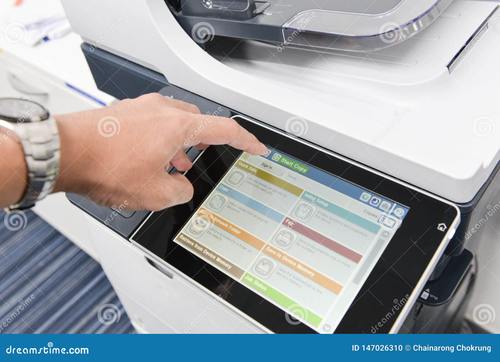 Human Hand is Using the Printer Stock Photo - Image of office, woman ...