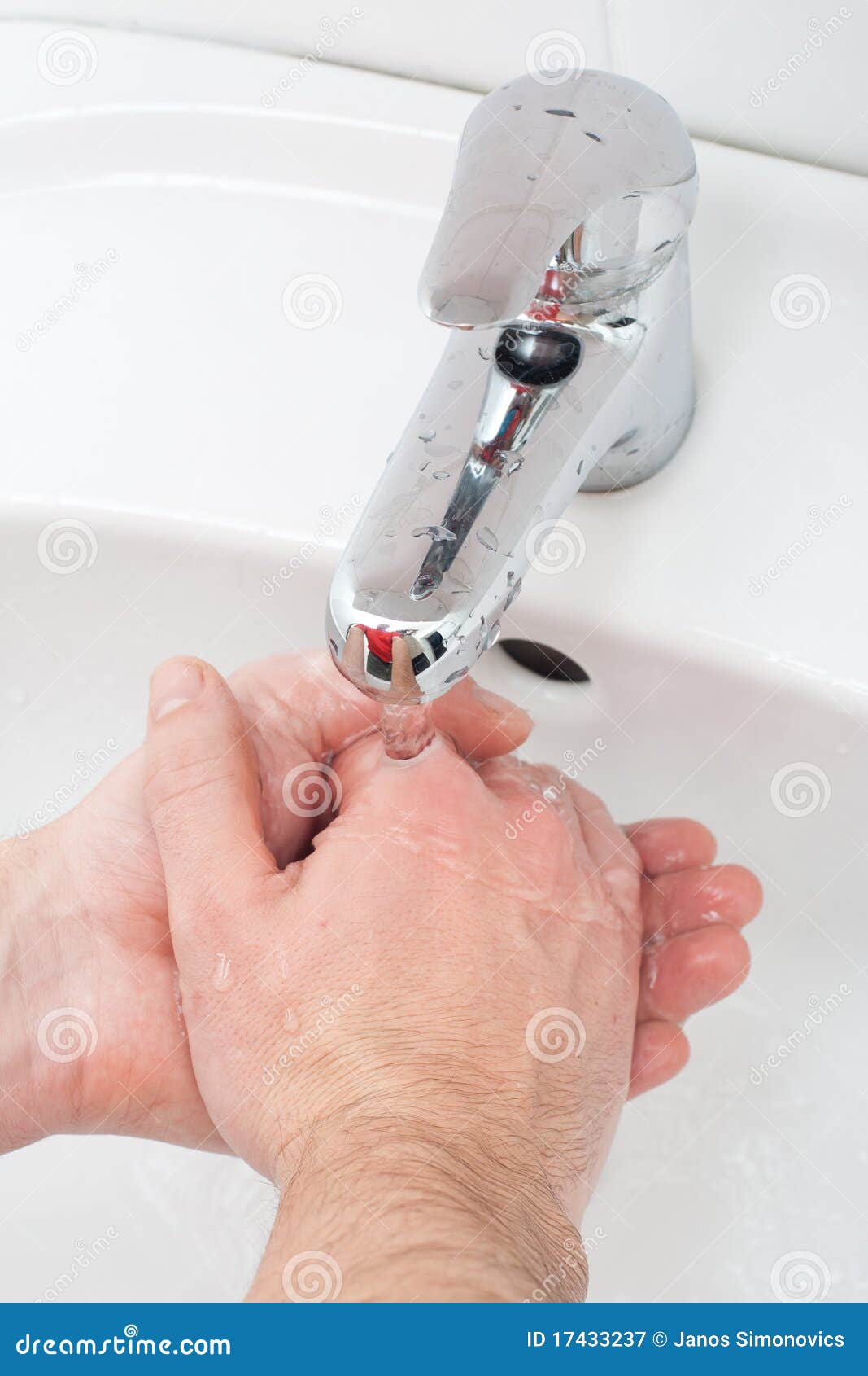 Close-up of Human Hands Being Washed Stock Image - Image of cool ...