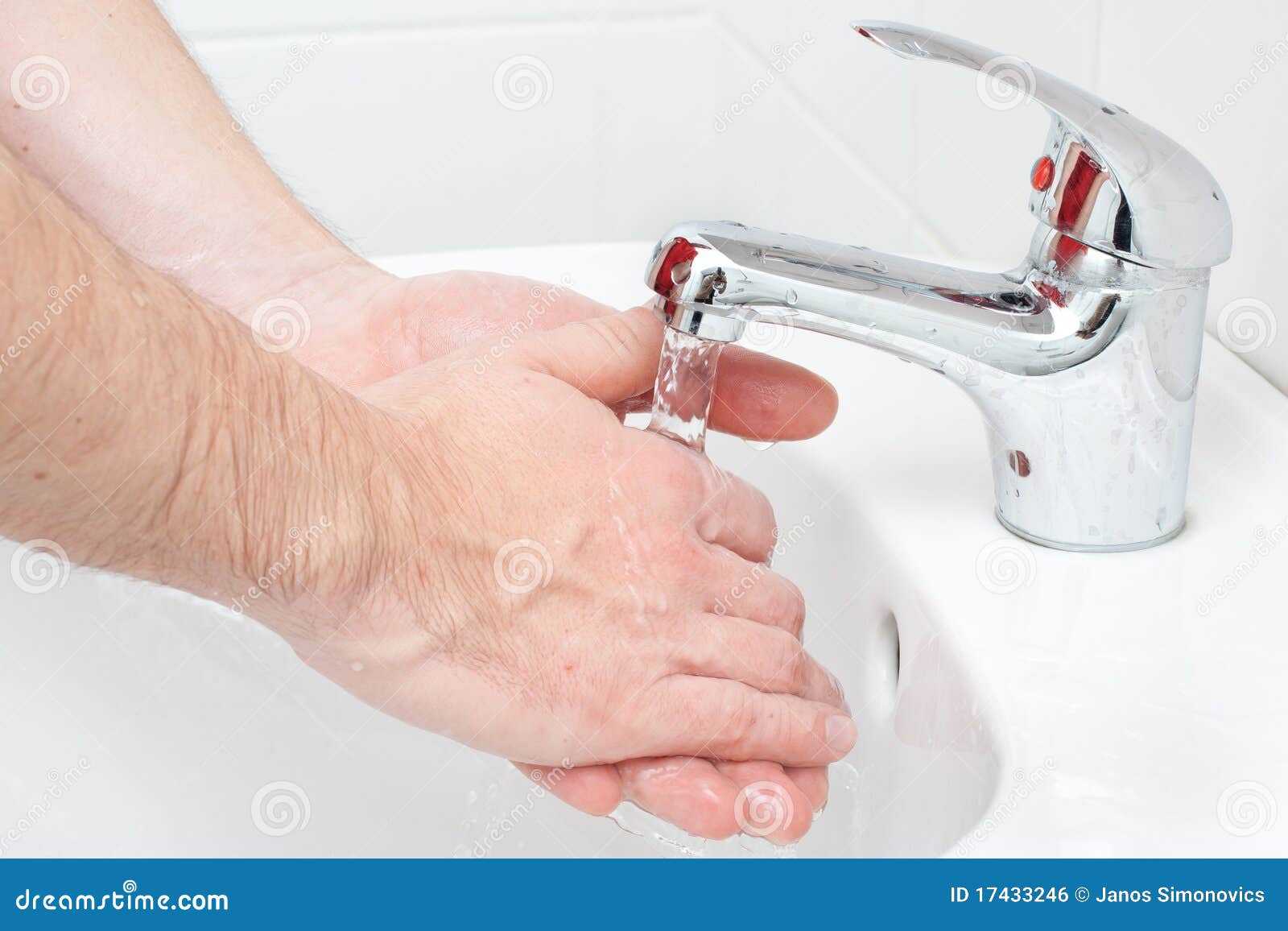 Close-up of Human Hands Being Washed Stock Illustration - Illustration ...