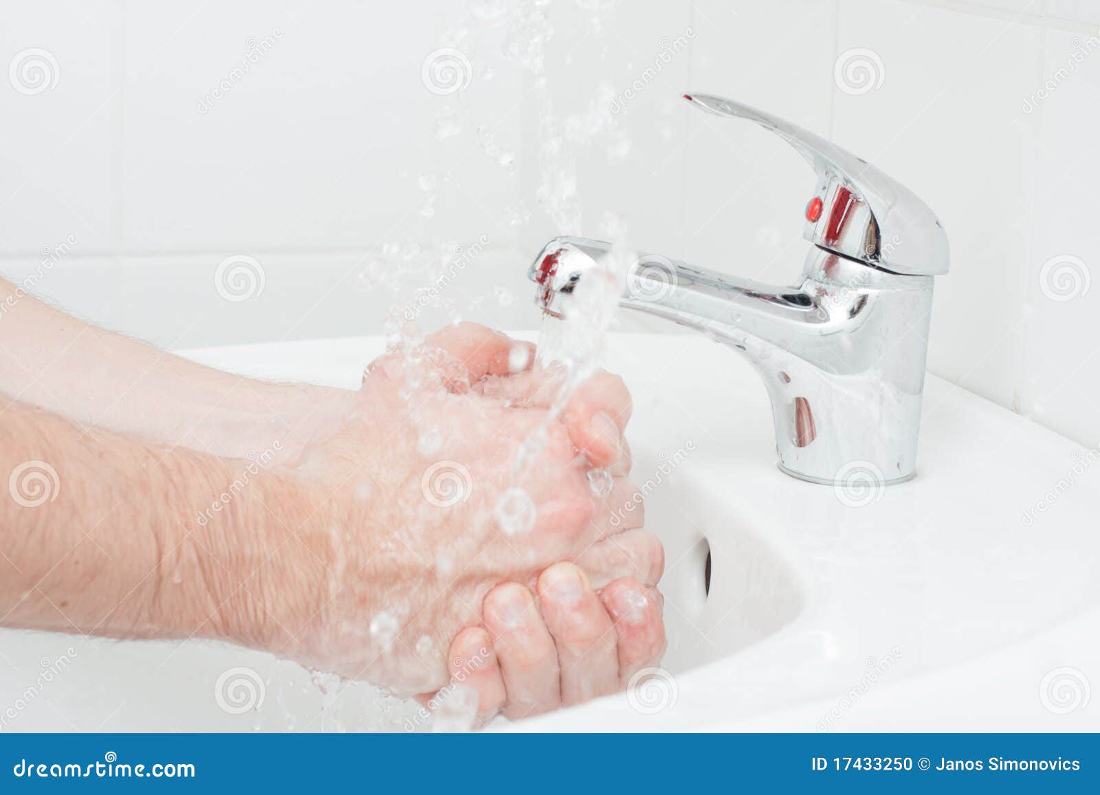 Close-up of Human Hands Being Washed Stock Illustration - Illustration ...