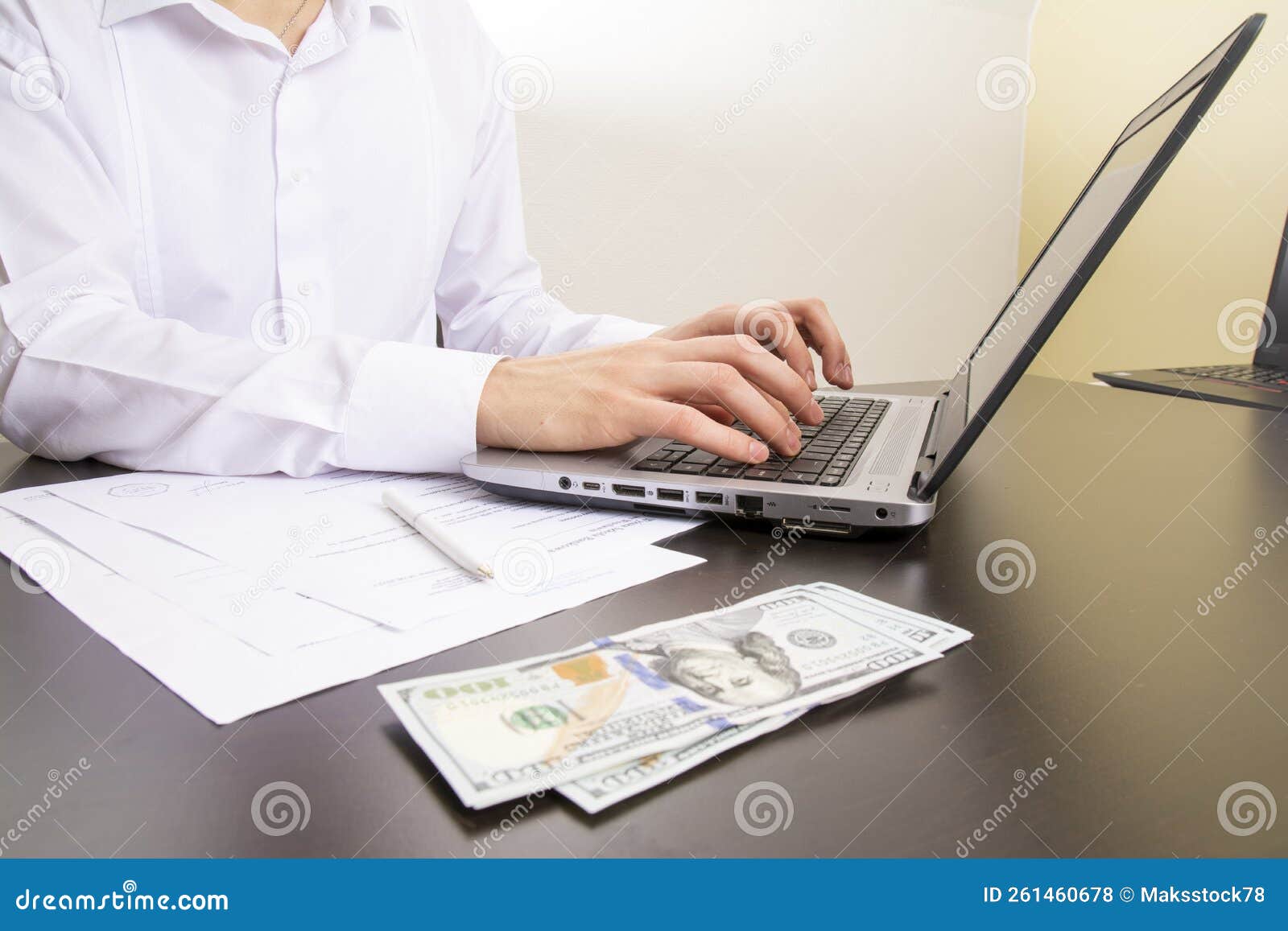 Close-up of Human Hands Typing on a Computer Keyboard. in the ...
