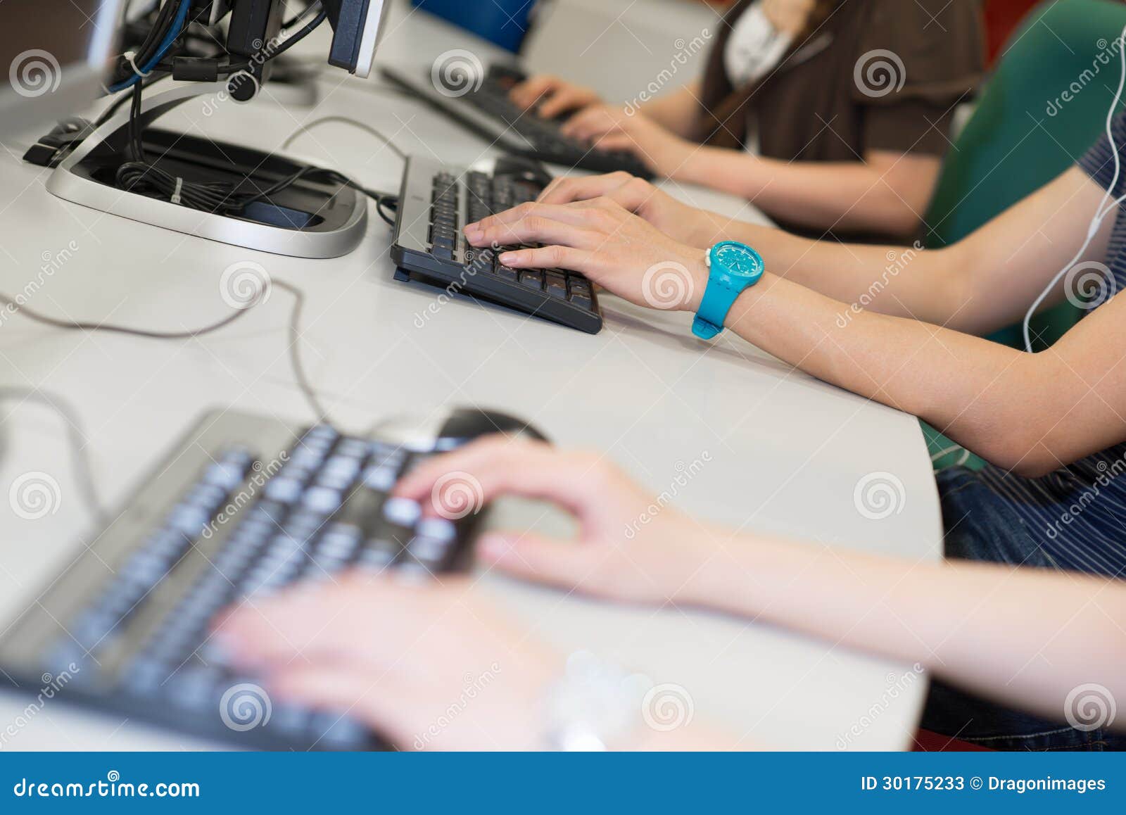 Typing Process in the Classroom Stock Image - Image of highereducation ...