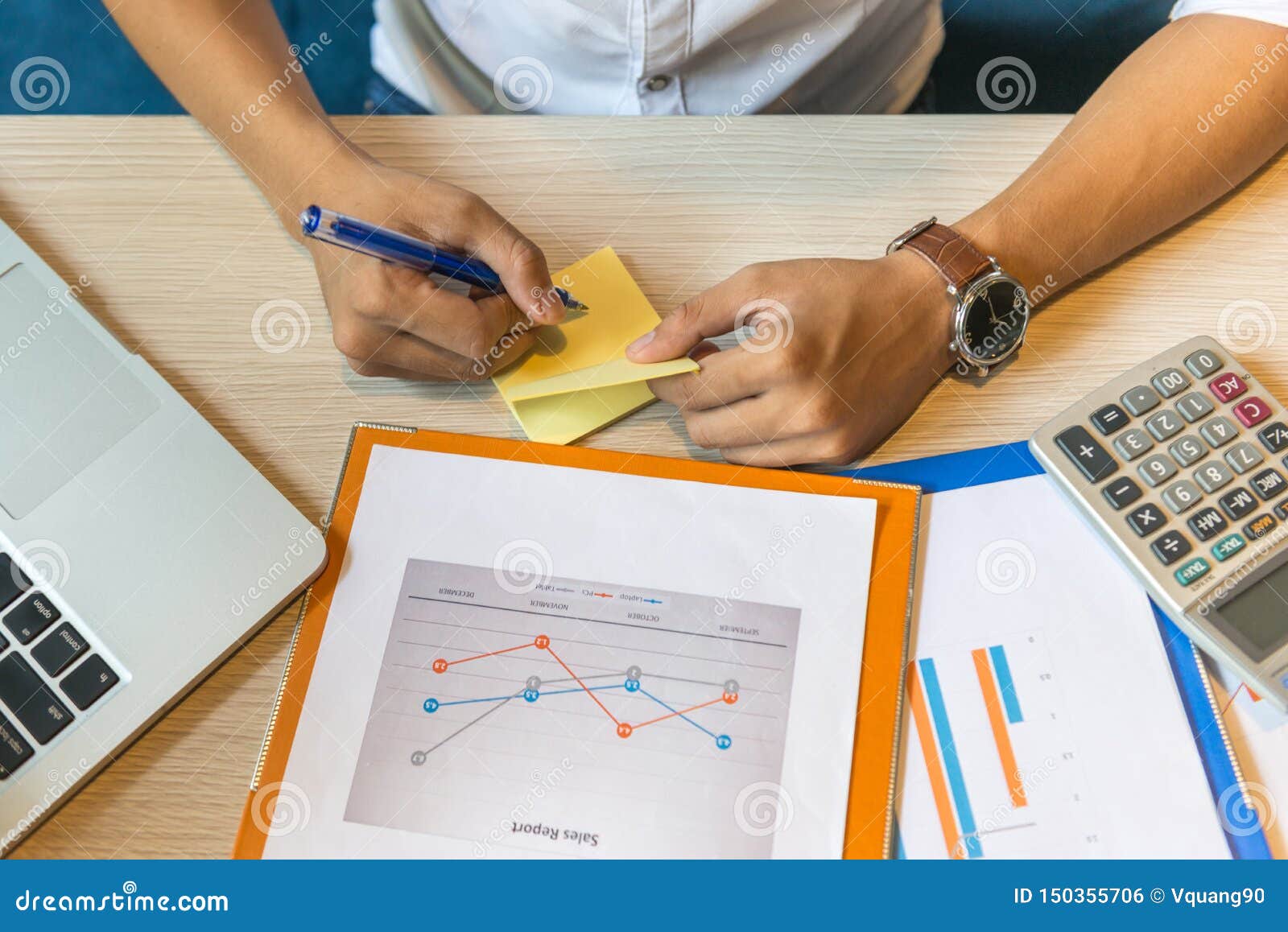 Close Up of Human Hand Writing into Sticky Note Stock Photo - Image of ...