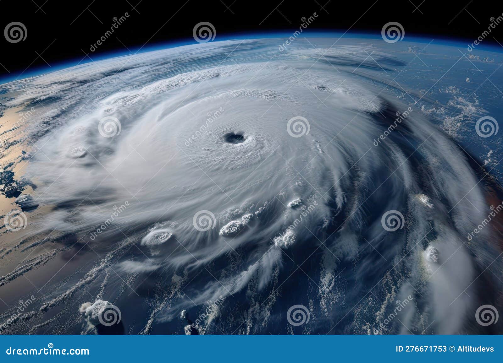 Close-up of Hurricane, with Clouds Swirling and Rain Pouring Down Stock ...