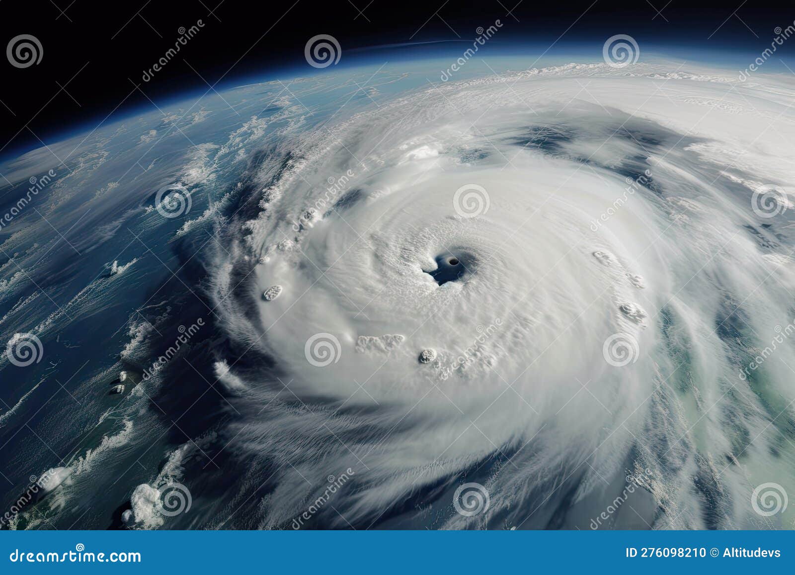 Close-up of a Hurricane or Cyclone, with Visible Clouds and Wind Stock ...