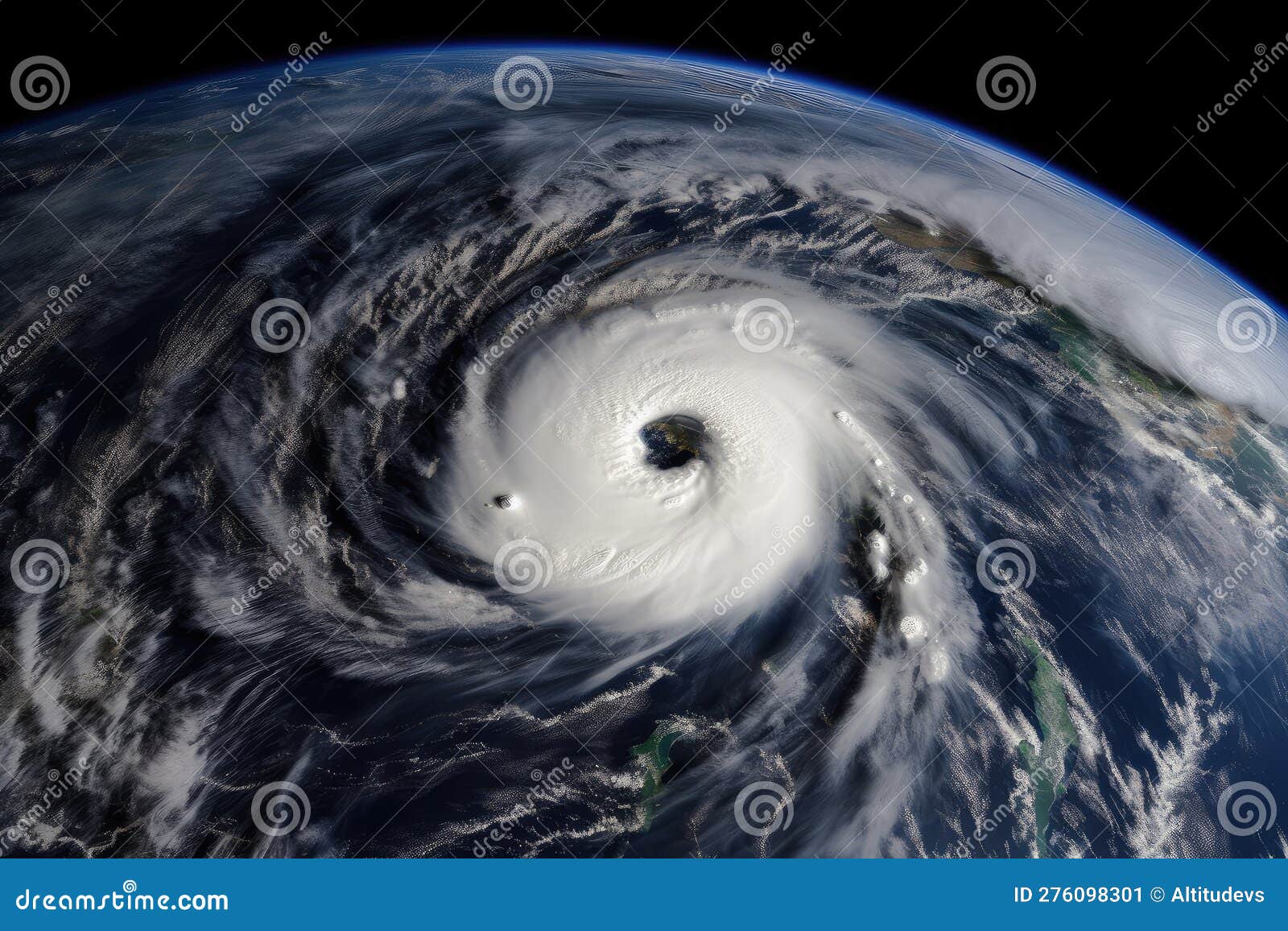Close-up of a Hurricane, with Strong Winds and Rain Visible Stock ...