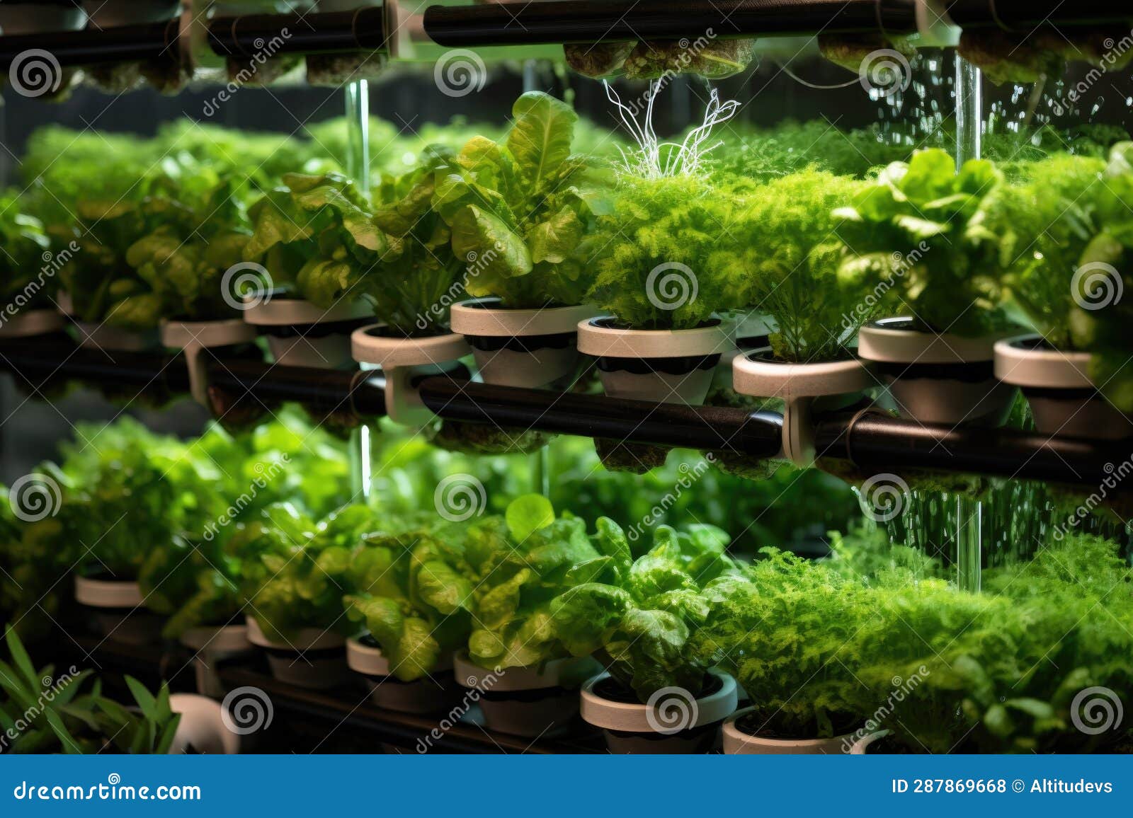 Close-up of Hydroponic Nutrient Delivery System Stock Illustration ...