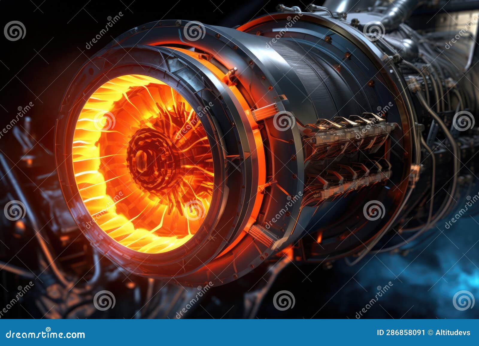 Close-up of Hypersonic Engine Technology Stock Illustration ...