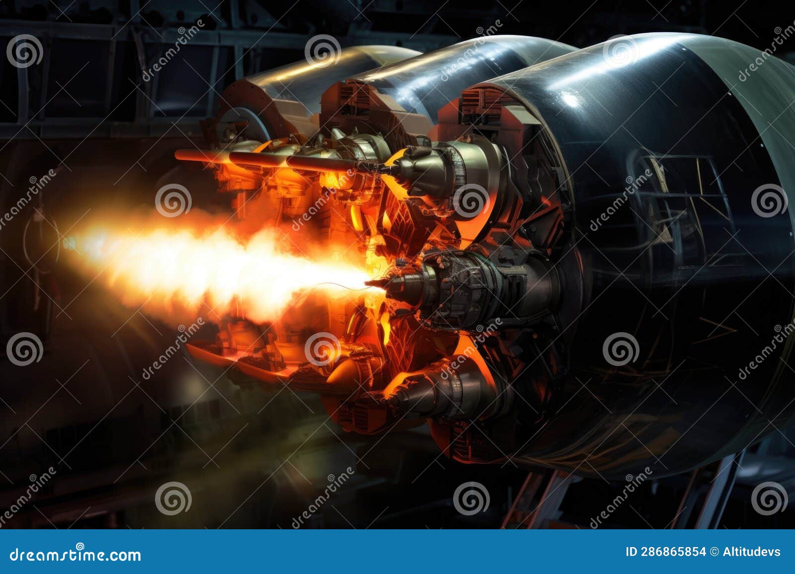 Close-up of Hypersonic Engine Technology Stock Illustration ...