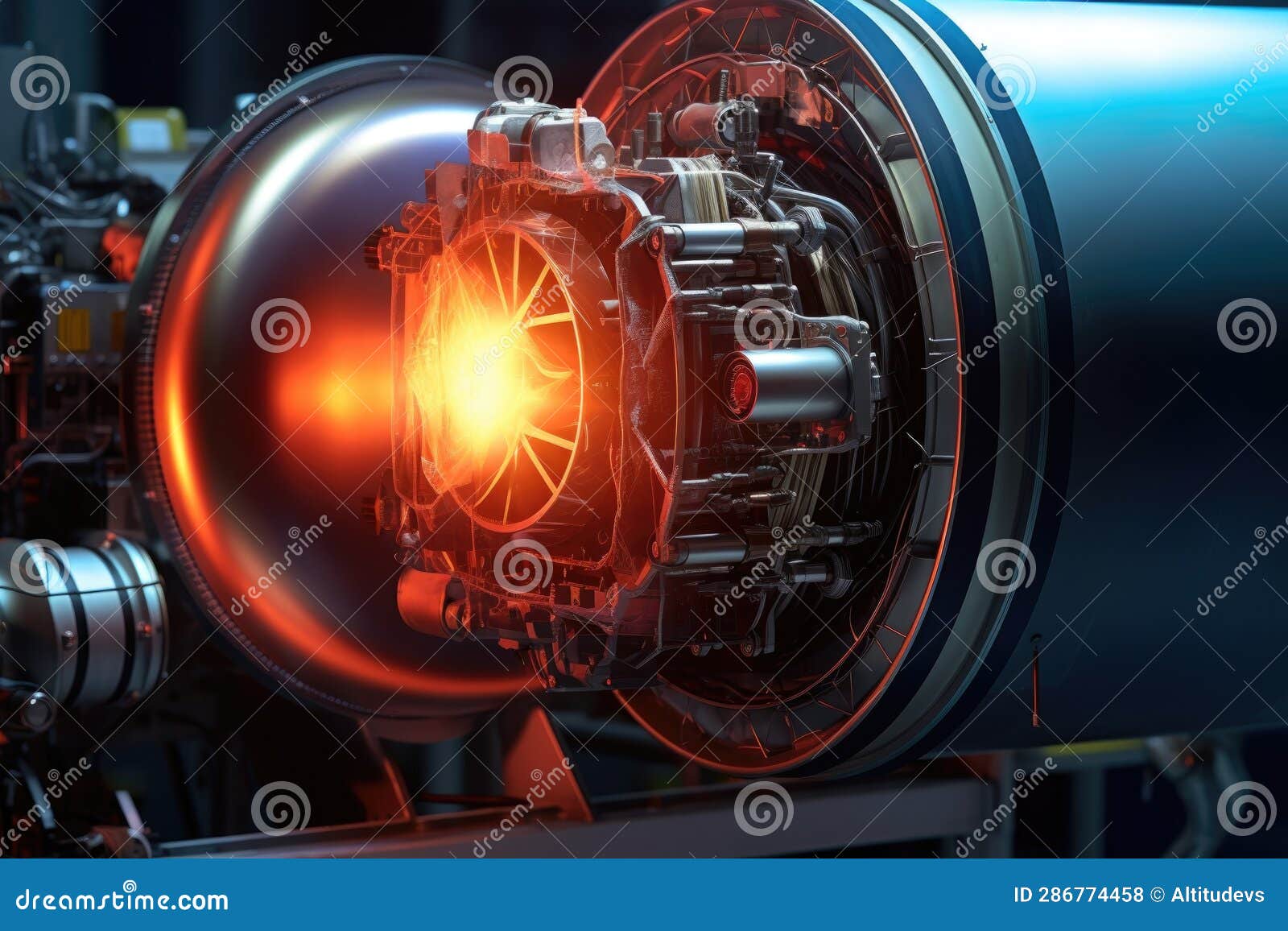 Close-up of Hypersonic Engine Technology Stock Illustration ...