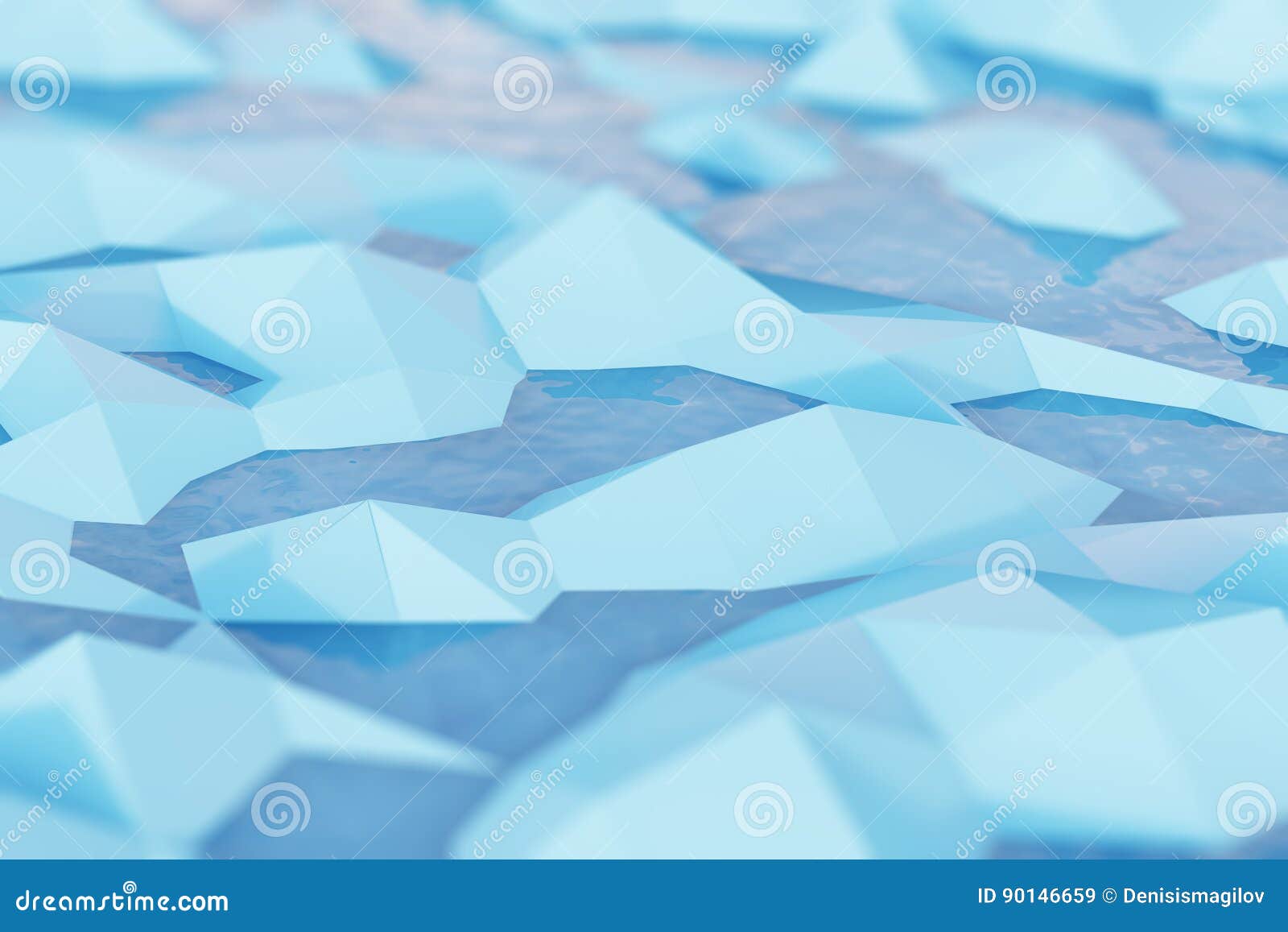 Close Up of Ice Chunks in Water Stock Illustration - Illustration of ...