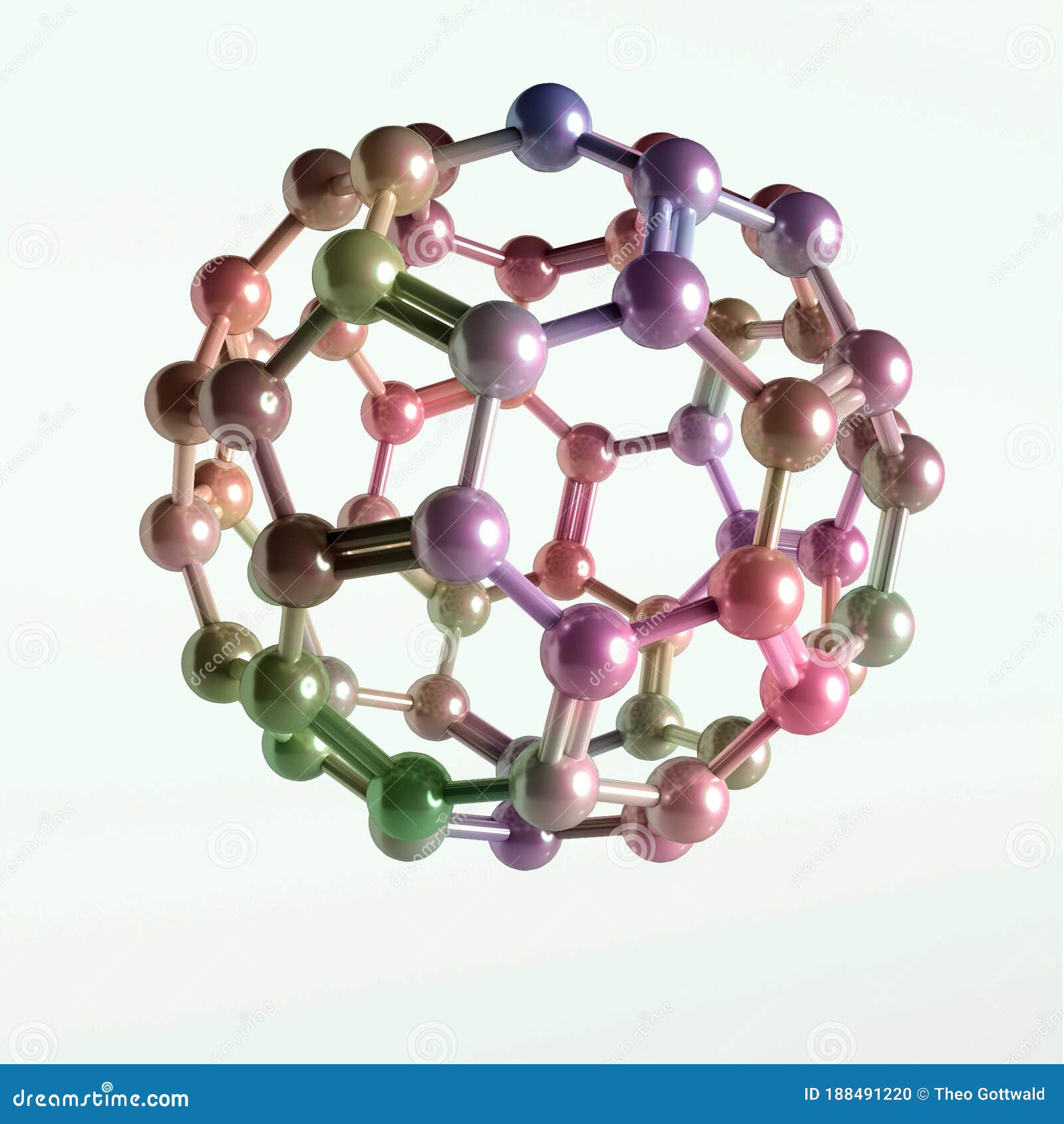 C60 molecule stock illustration. Illustration of colorful - 188491220
