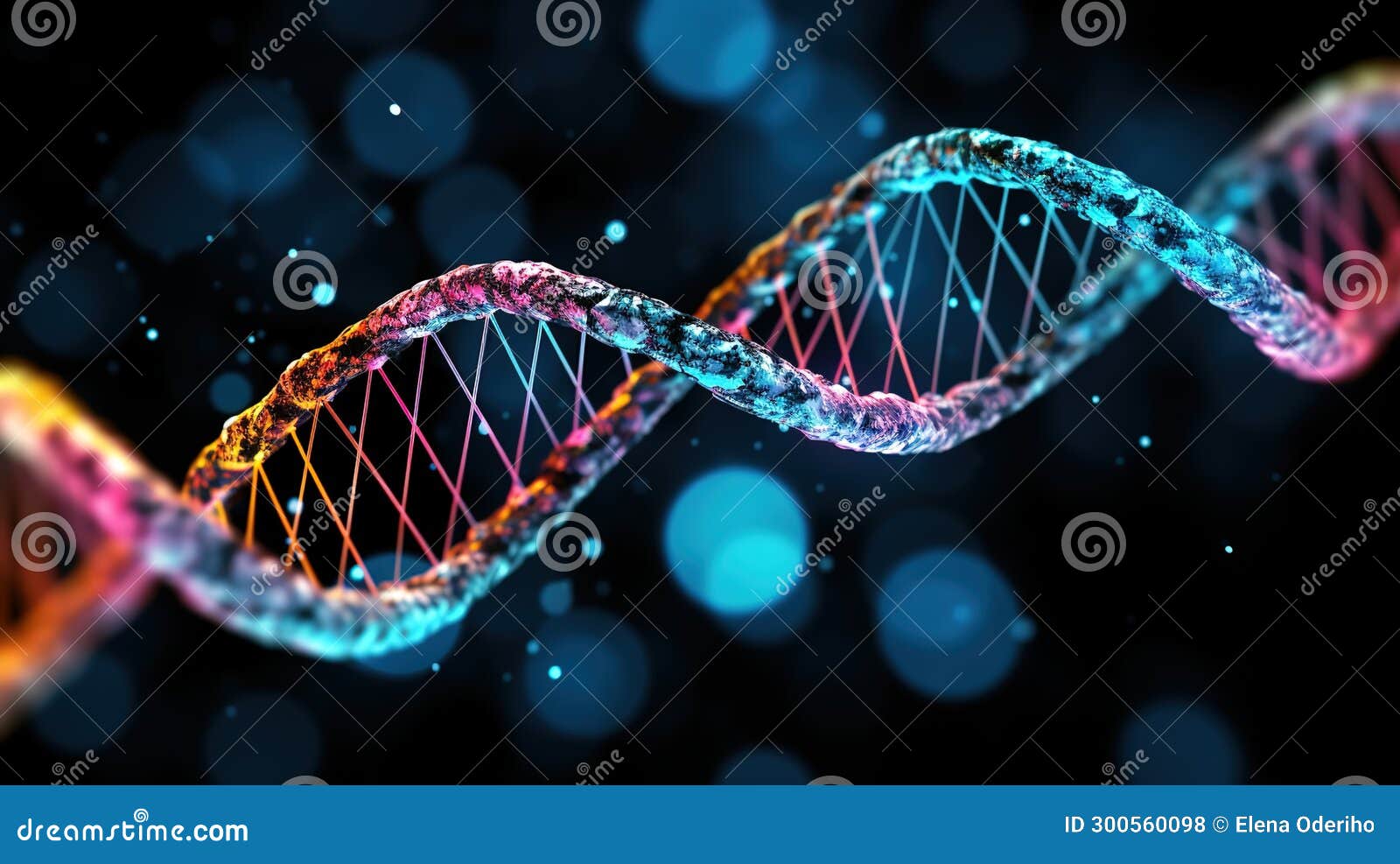 Close-up Illustration of DNA Helix Structure. Science and Technology ...
