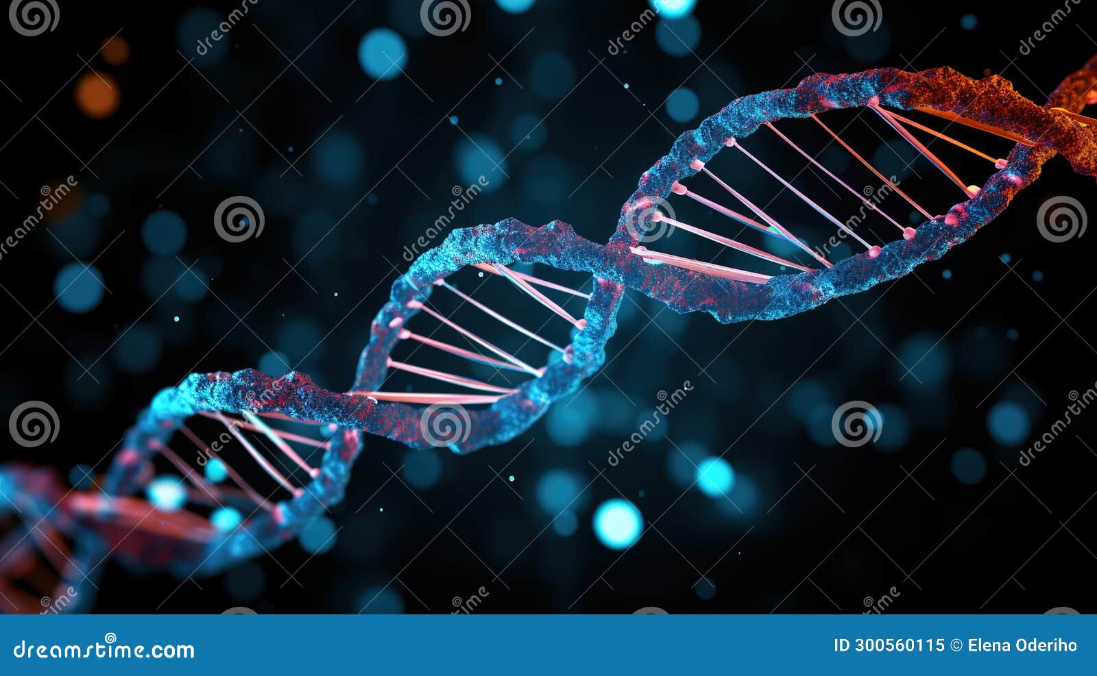 Close-up Illustration of DNA Helix Structure. Science and Technology ...