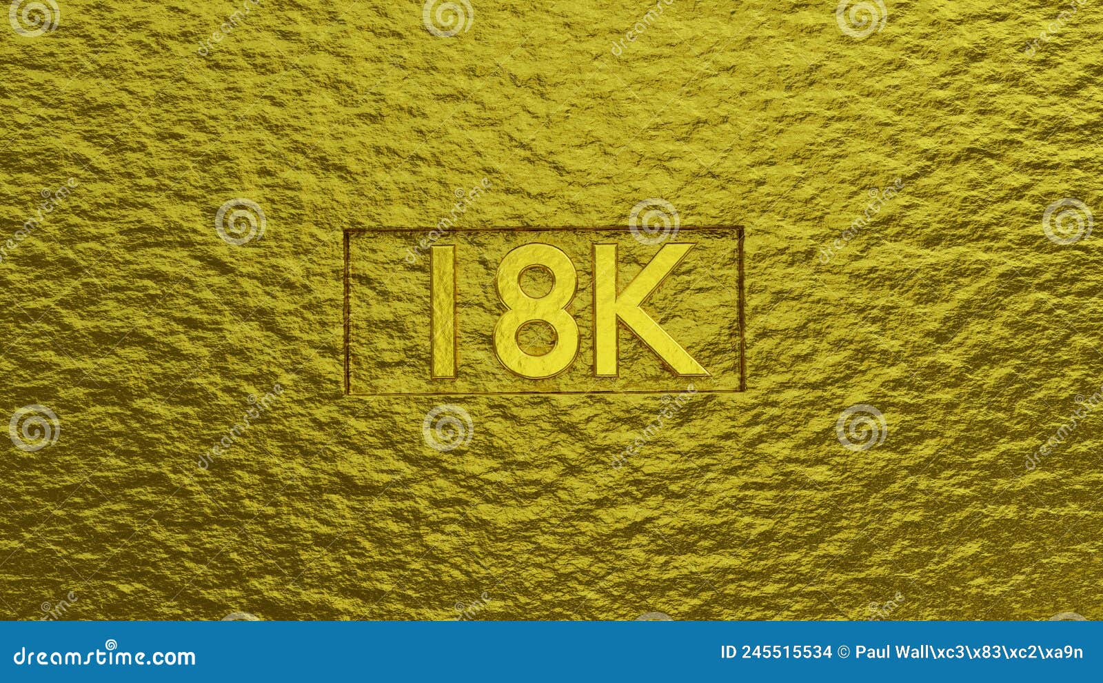 Close Up Illustration on a 18K Hallmark Stamp on Gold Pattern ...