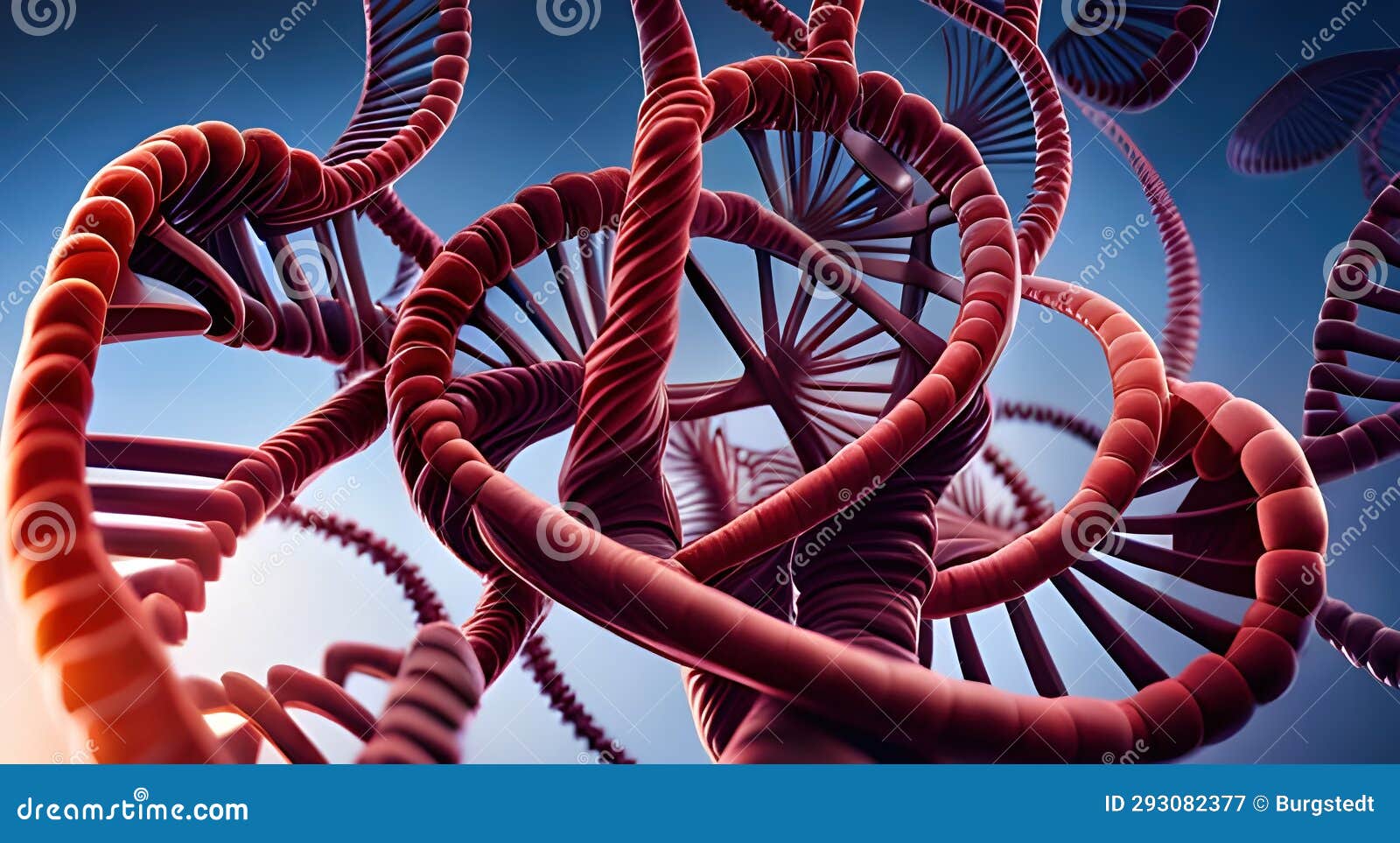 Close Up Illustration Of A Nucleic Acid Double Helix With Connected ...