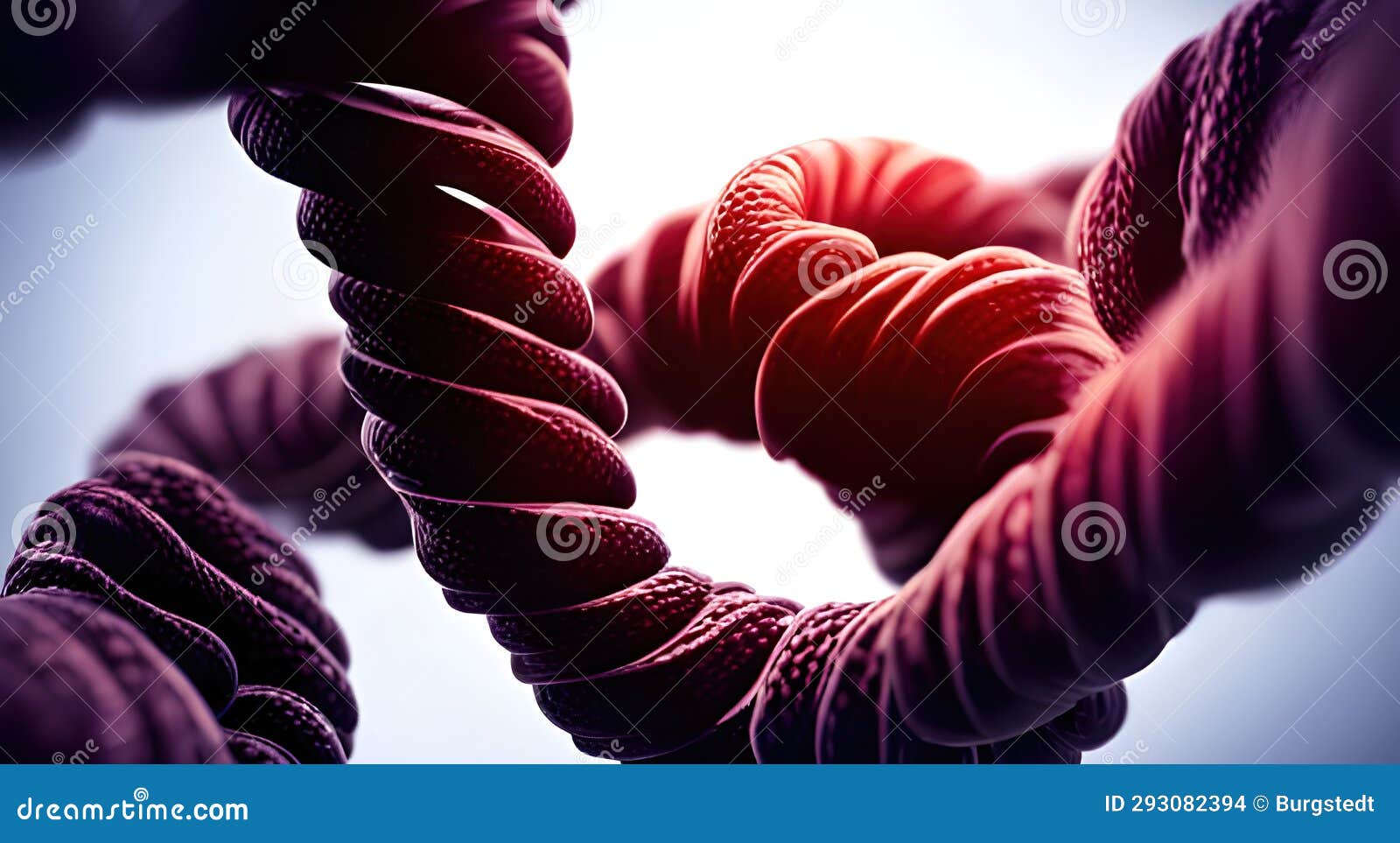 Close Up Illustration Of A Nucleic Acid Double Helix With Connected ...