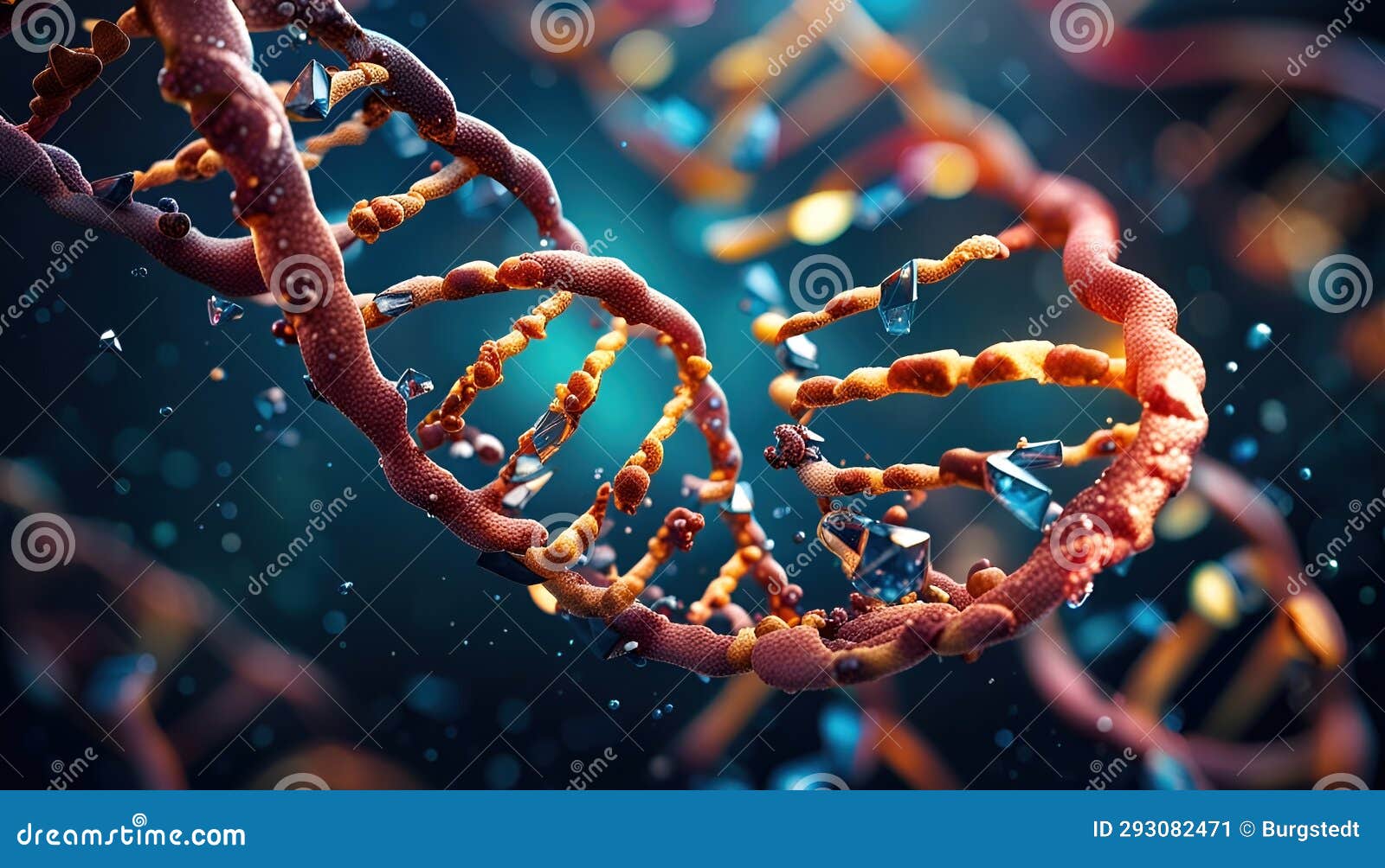 Close Up Illustration of a Nucleic Acid Double Helix with Connected ...