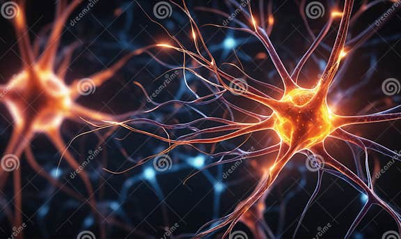 A Close-up Illustration of Two Neurons, the Basic Unit of the Nervous ...
