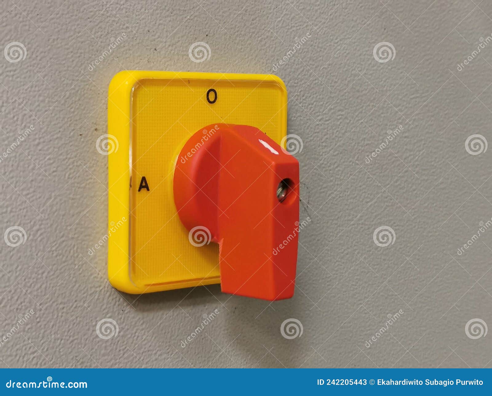 Close Up Image AOM Selector Switch Mounted on Electrical Cabinet. Stock ...