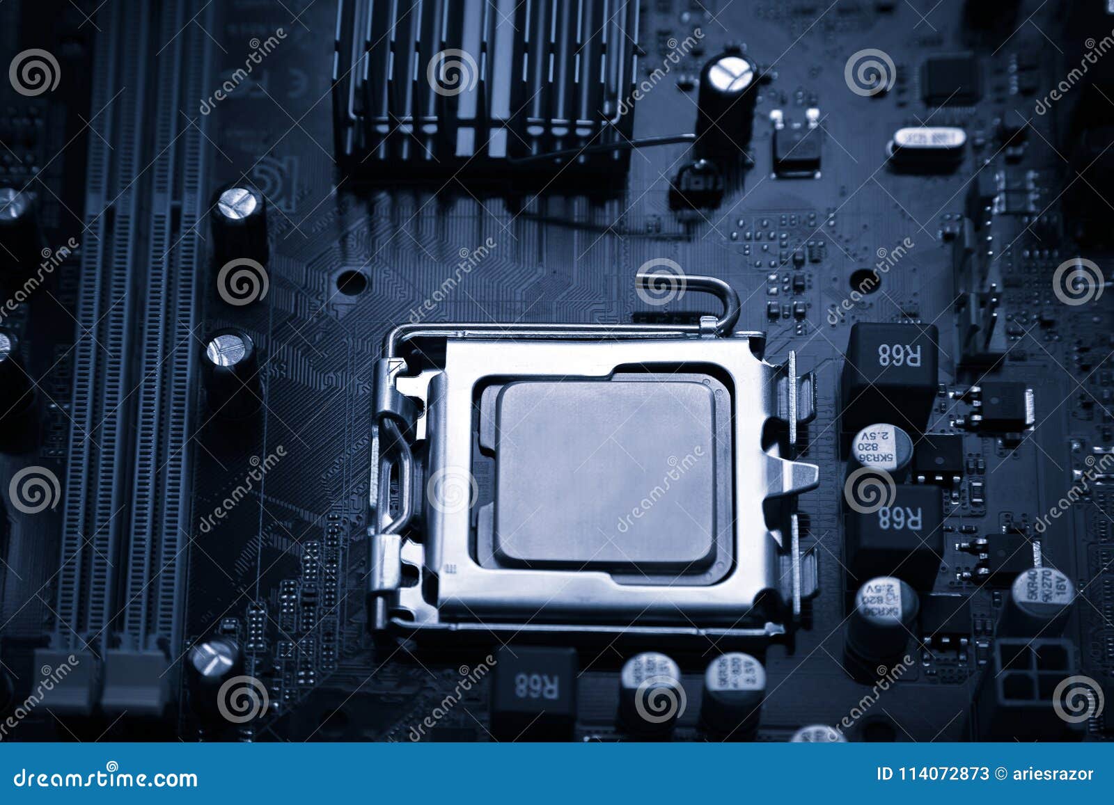 Close-up Image of the Back Part of Computer`s Motherboard Stock Image ...