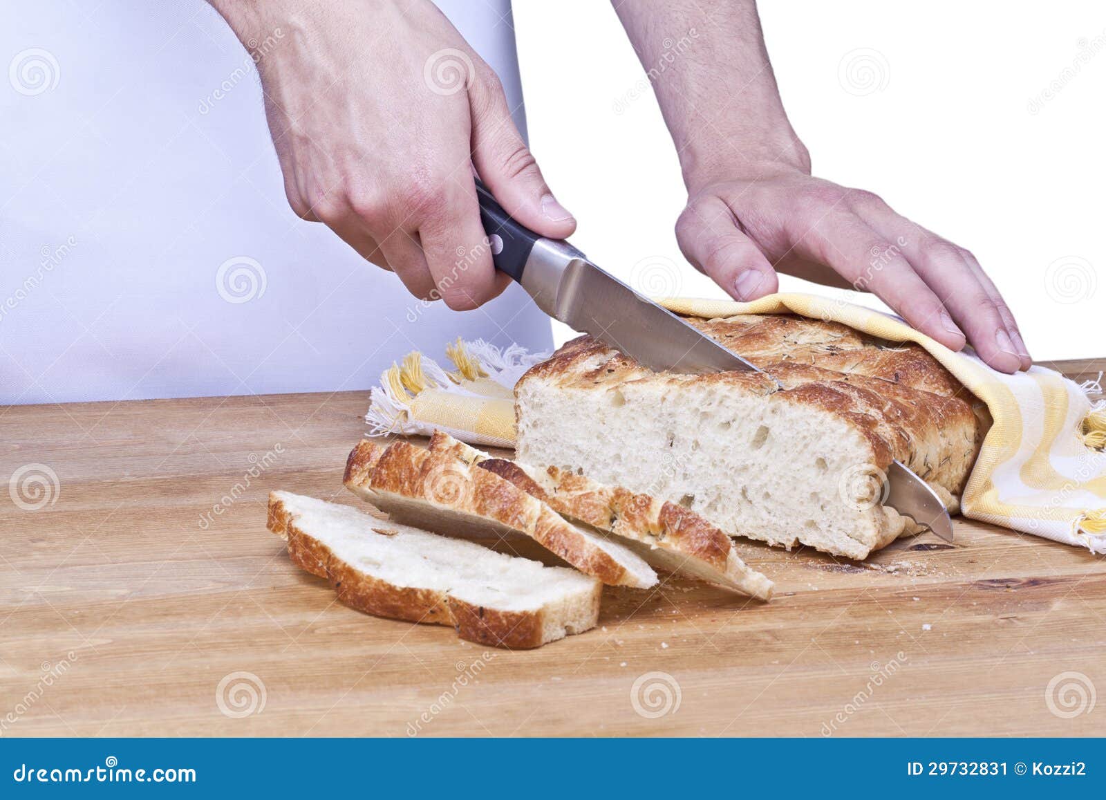 A baker cutting the bread stock image. Image of baked - 29732831