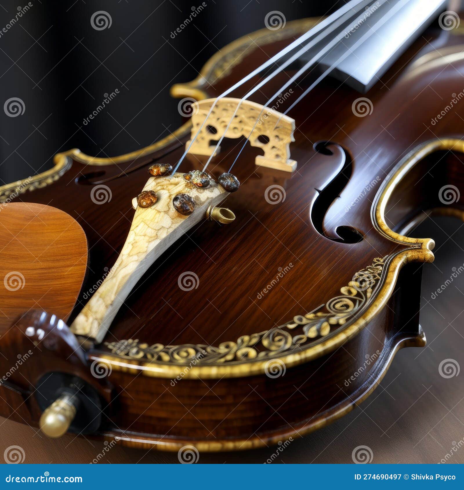 A Close Up Image of Beautiful Elegant Violin Generative AI Stock ...
